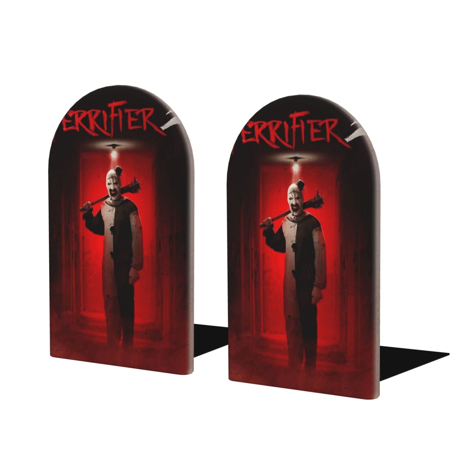 Terrifier 2 Movie Poster Bookends Wood Book Divider Shelves Non-Skid ...