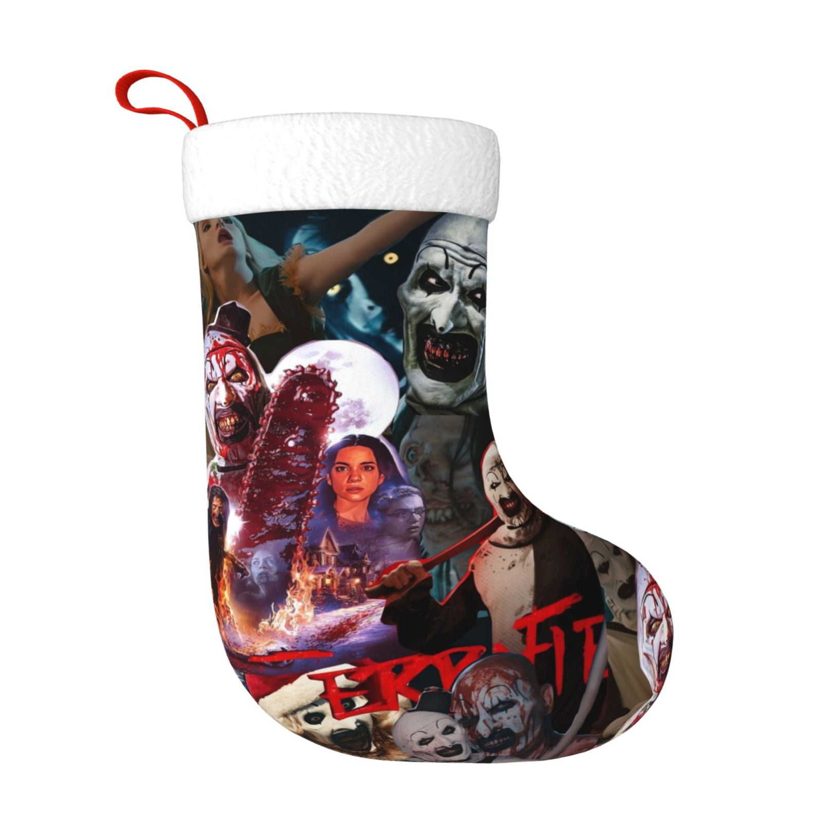 Terrifier 3 Christmas Stockings Cartoon Xmas Fireplace Hanging ...