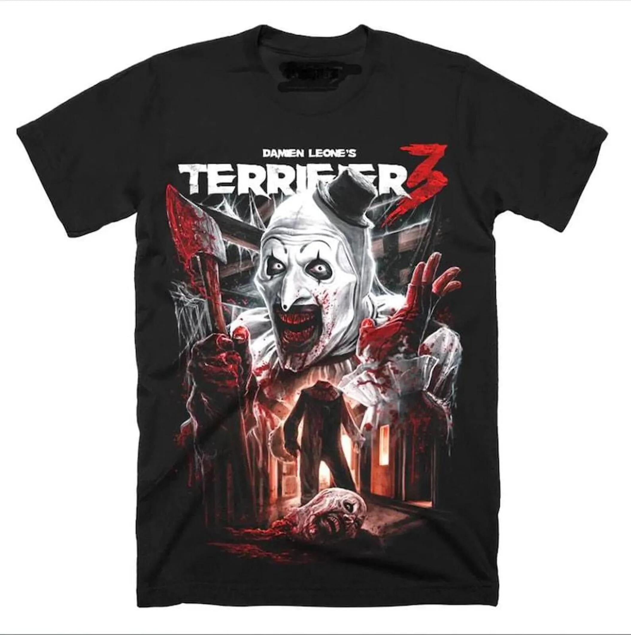 Terrifier 3 Heads Will Roll T-Shirt, Terrifier Cover Clown Shirt ...