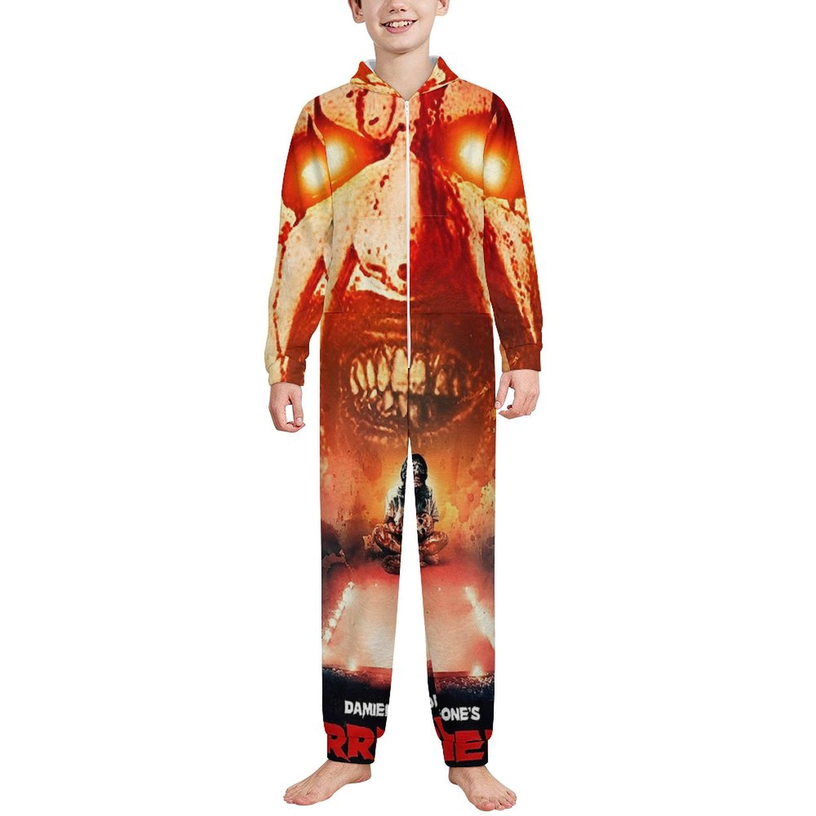 Terrifier 3 Kids Pajamas One Piece Hooded Union Suit Onesie PJs ...