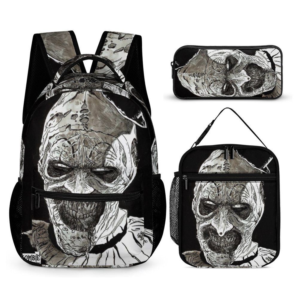 Terrifier 3 Piece Backpack Set School Bag Combination Travel Daypack ...