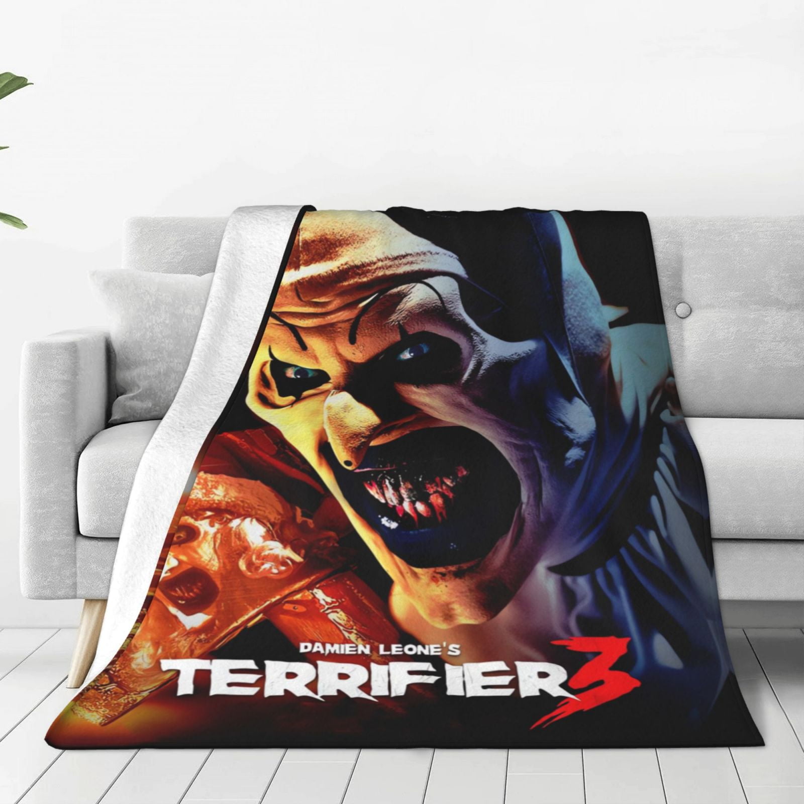 Terrifier 3 Throw Blanket Couch Bed Sofa Soft Lightweight Warm Cozy ...
