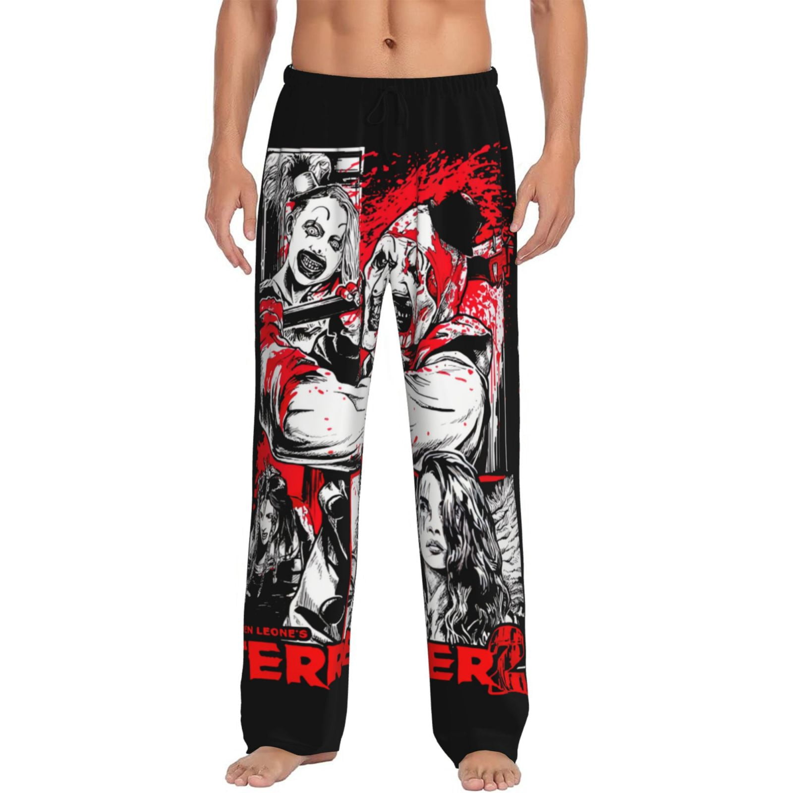 Terrifier Anime Cartoon All-Over Print Men'S Black Pajama Pants ...