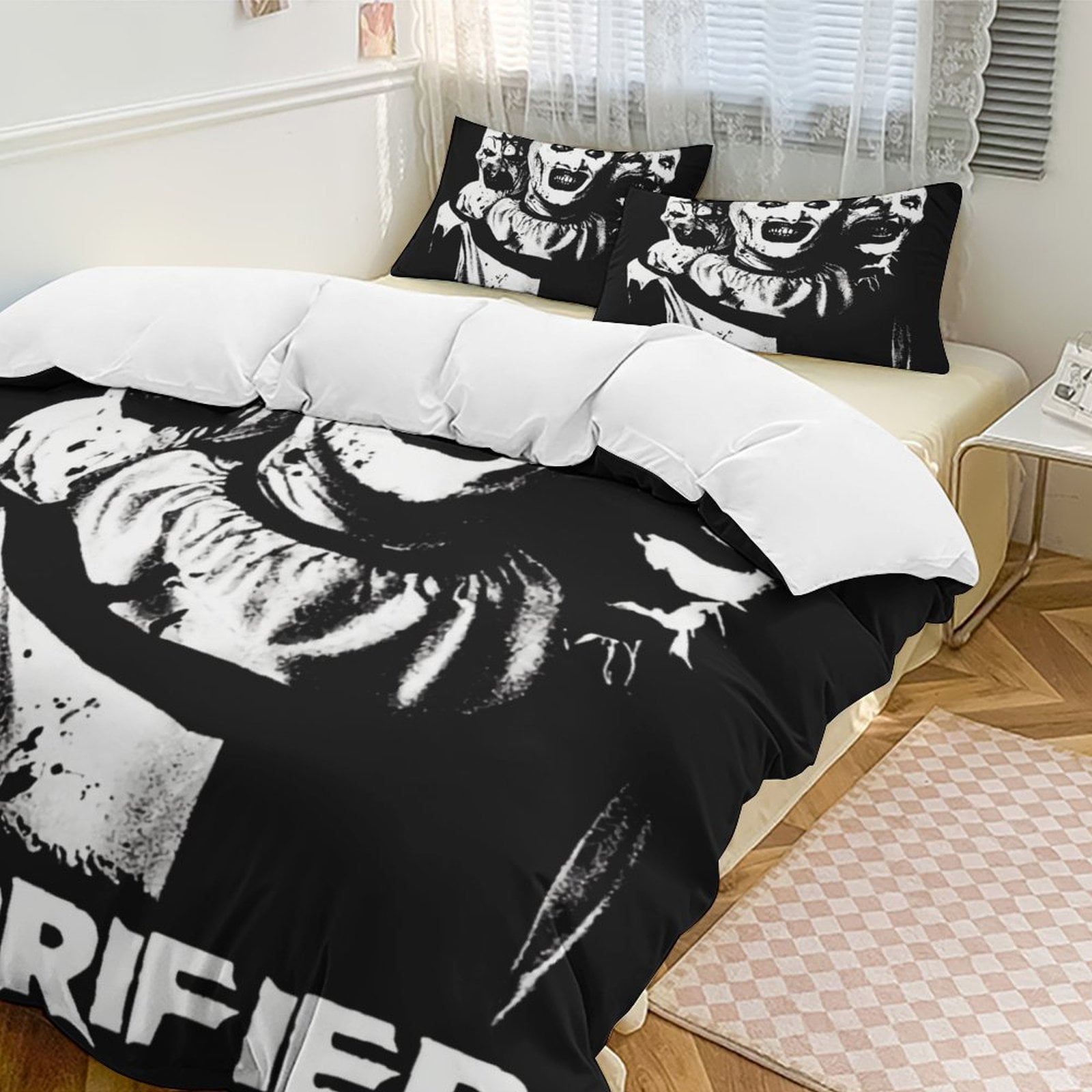 Terrifier Anime Cartoon Bedding 3-Piece Set, 79 X 90 Inches, 1 Duvet ...