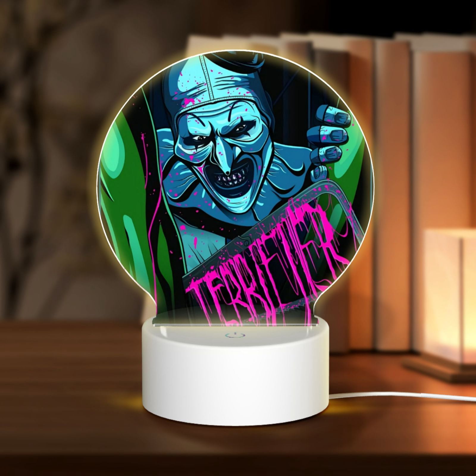 Terrifier Anime Round Acrylic Night Light Is Suitable For Rooms ...