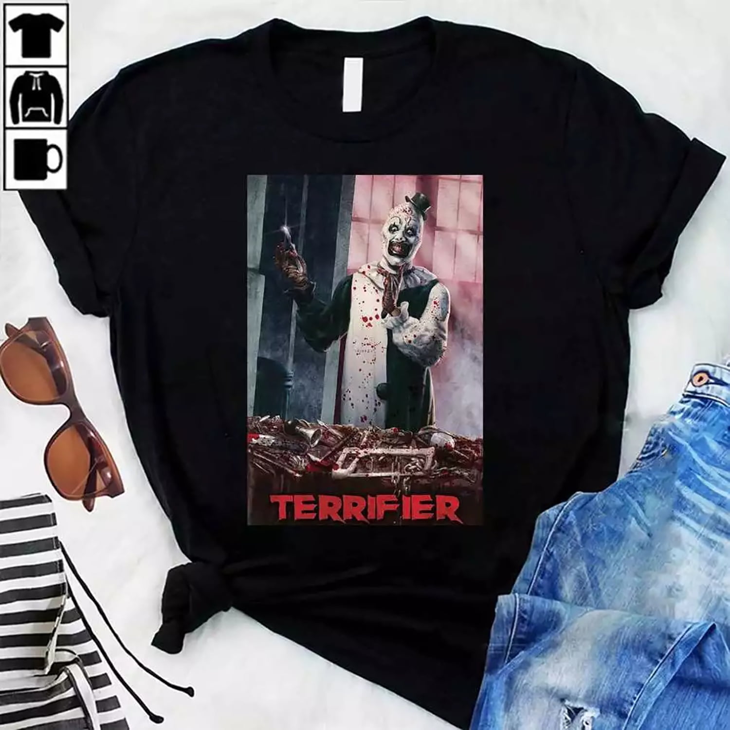 Terrifier Art The Clown Horror Movie Slasher Classic T-Shirt - Walmart.com