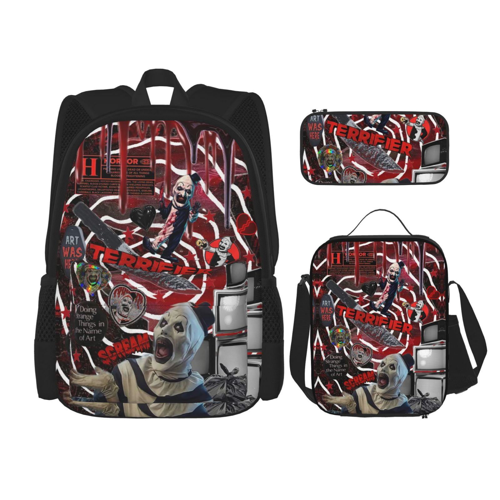 Terrifier Backpack Set Versatile 3-in-1 with Crossbody Lunch Bag and ...