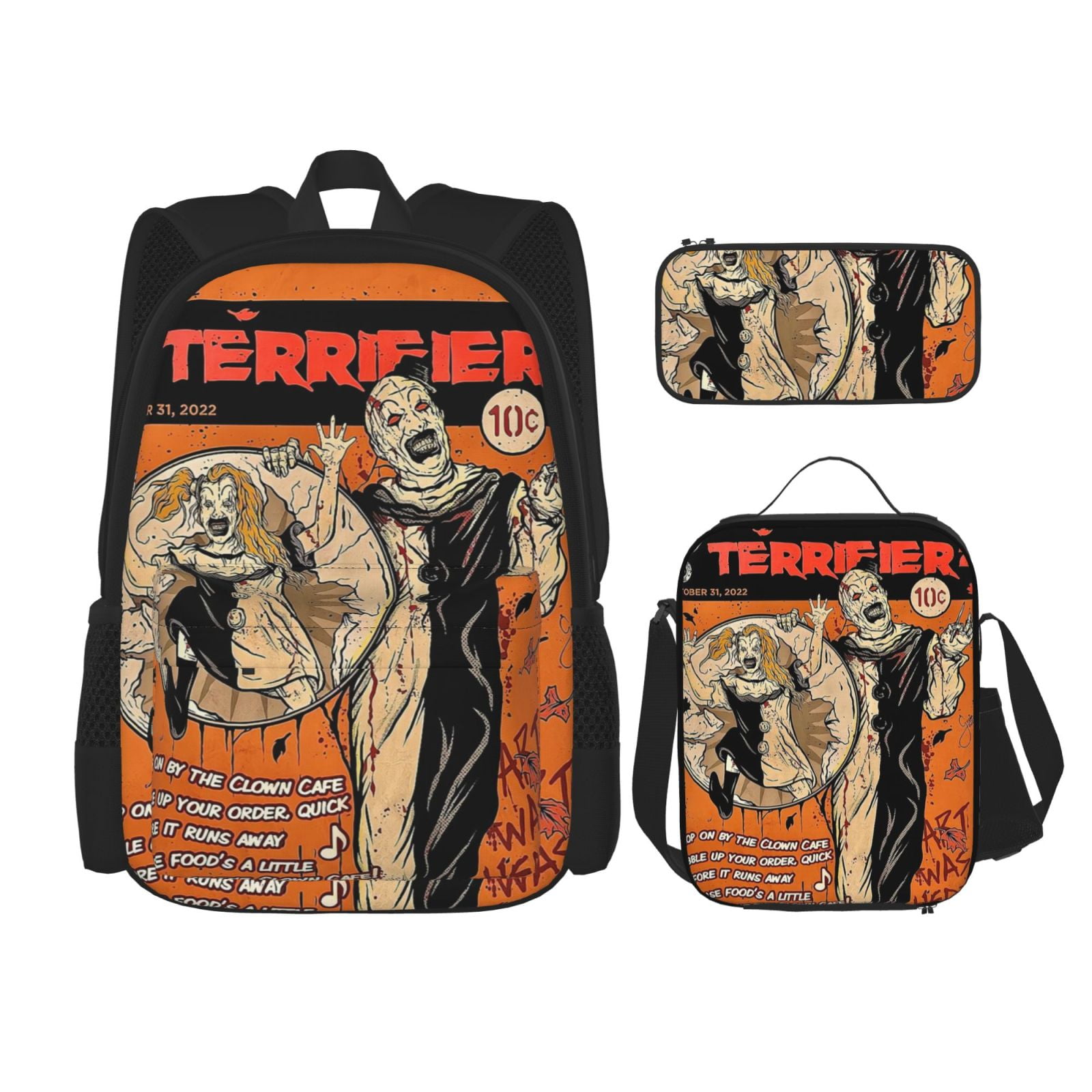 Terrifier Backpack Set Versatile 3-in-1 with Crossbody Lunch Bag and Case for Adults, Ideal for ...