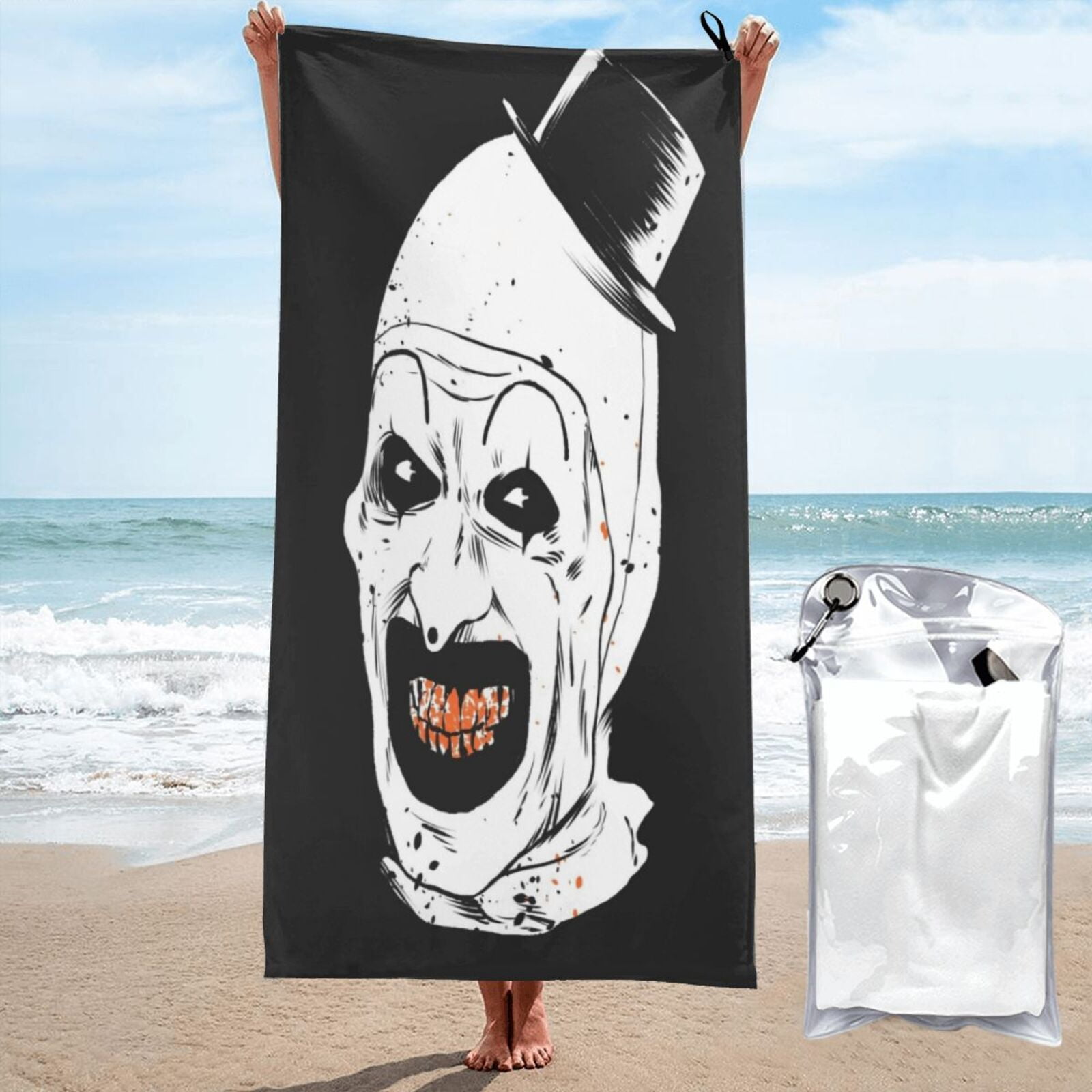 Terrifier Beach Towel, Soft Lightweight Quick Dry Absorbent Large Bath ...