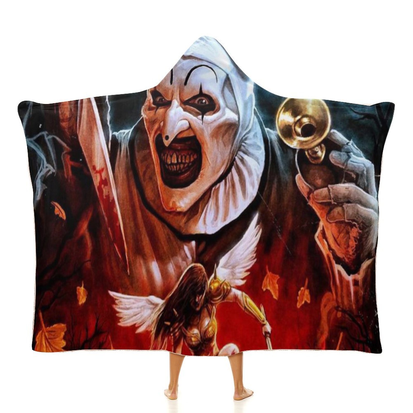 Terrifier Cloak Hooded Blanket Soft Wearable Blanket Hoodie Throw Cape ...
