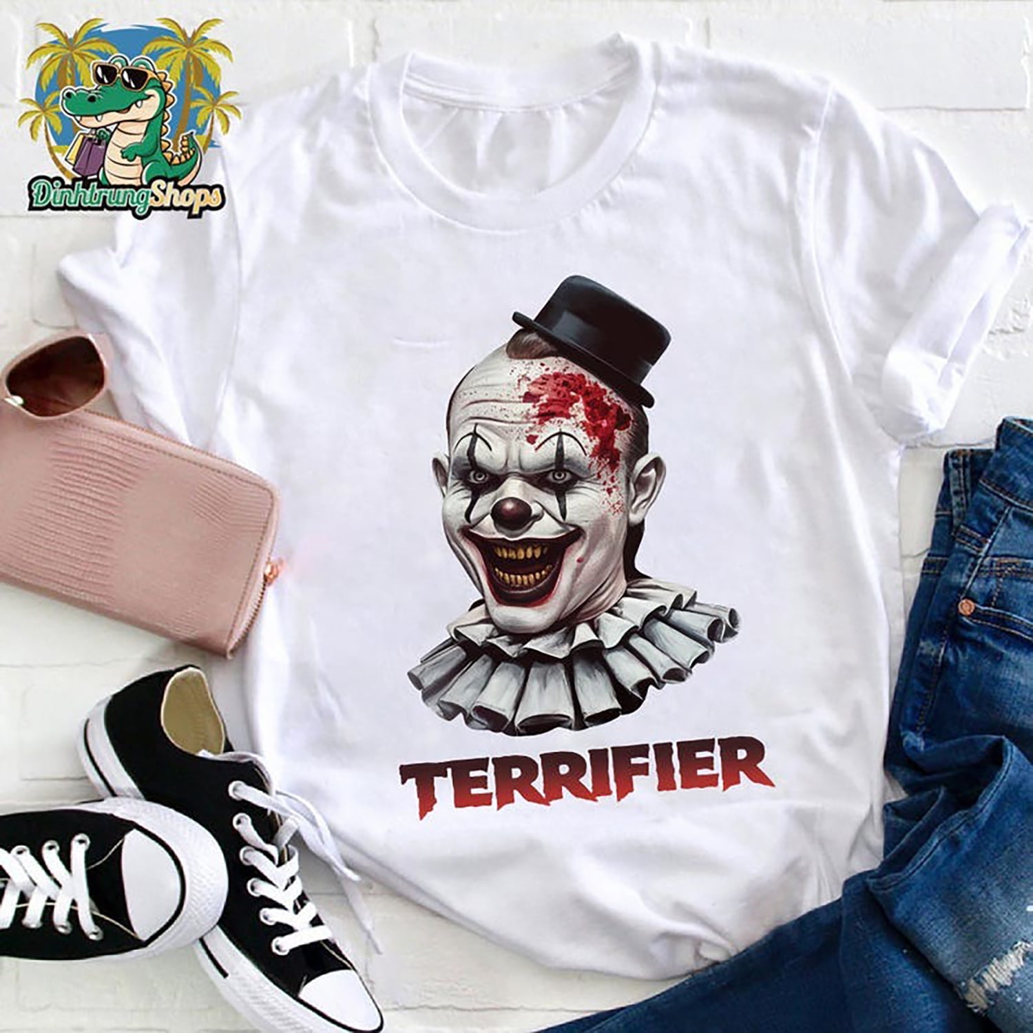 Terrifier Horror Movie Halloween Hoodie, Scary Clown Art Sweater, Art ...