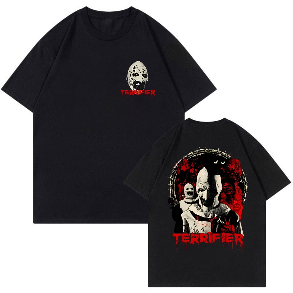 Terrifier Horror Movie Halloween Merch T-shirt Crewneck Short Sleeve ...