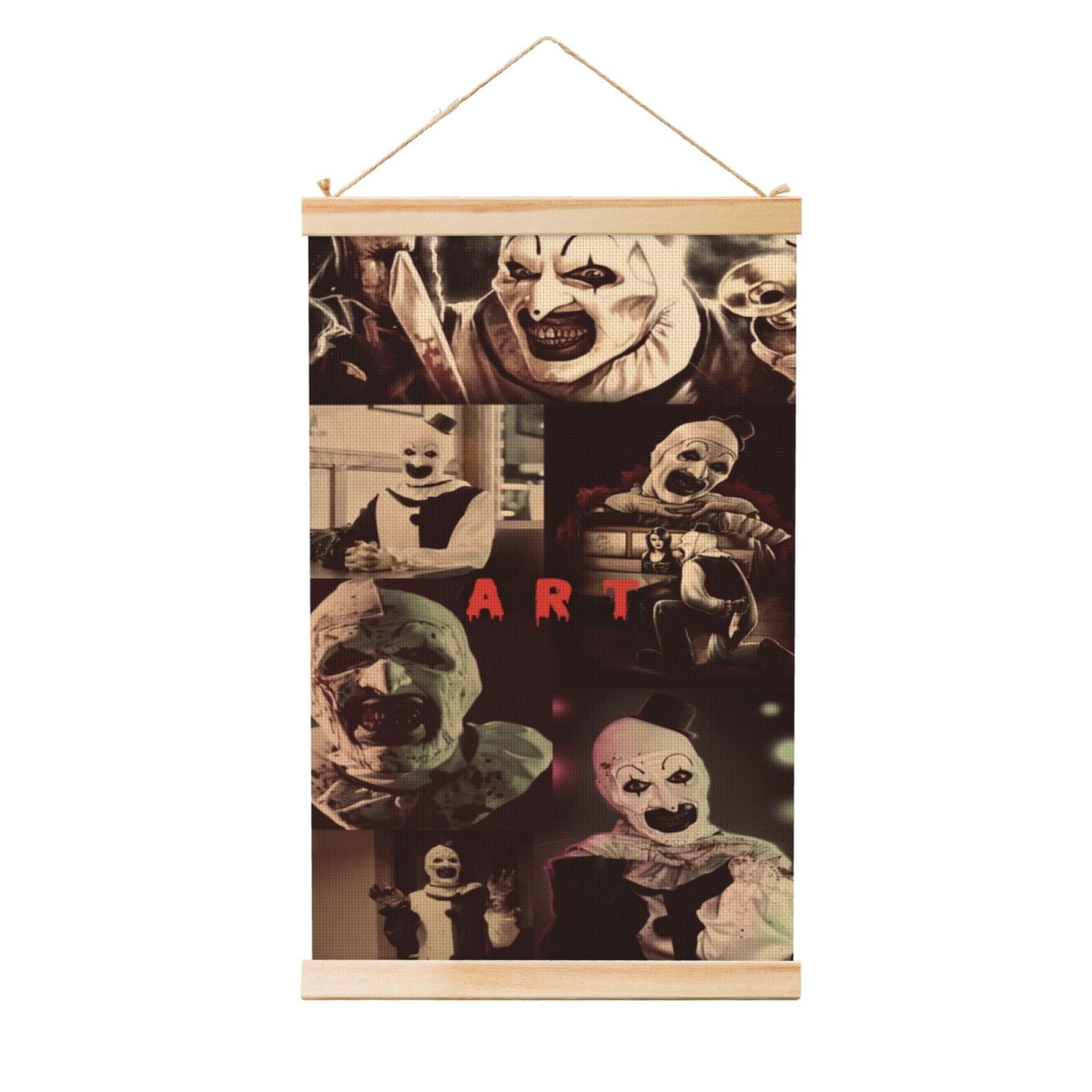 Terrifier Poster Canvas Wooden Shaft Hanging Poster Home Decor ...
