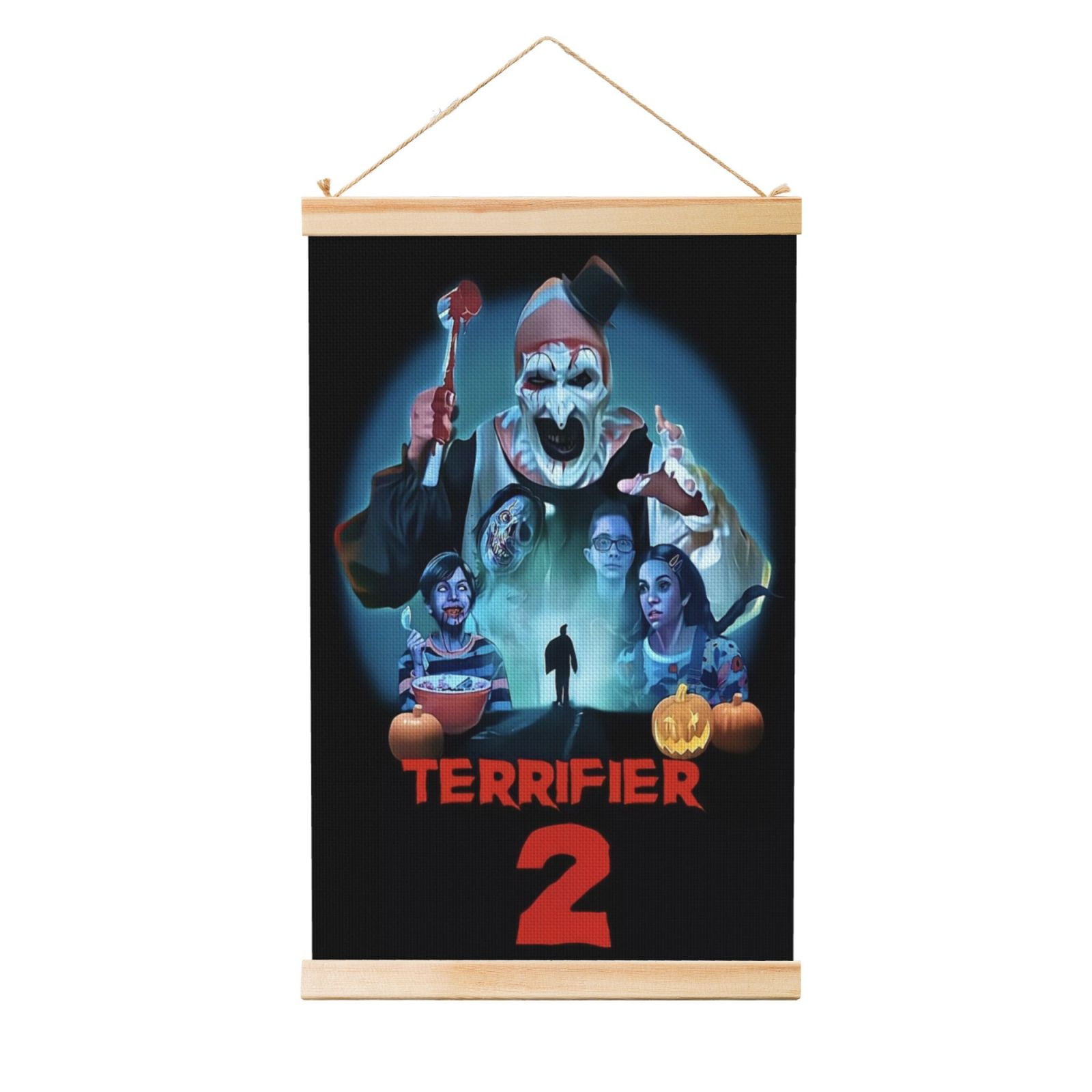 Terrifier Poster Canvas Wooden Shaft Hanging Poster Home Decor ...