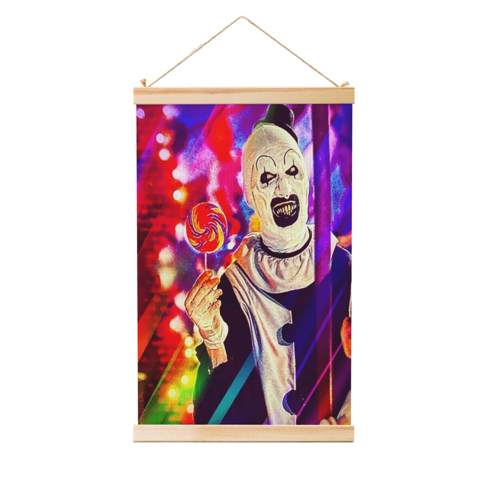 Terrifier Poster Canvas Wooden Shaft Hanging Poster Home Decor ...