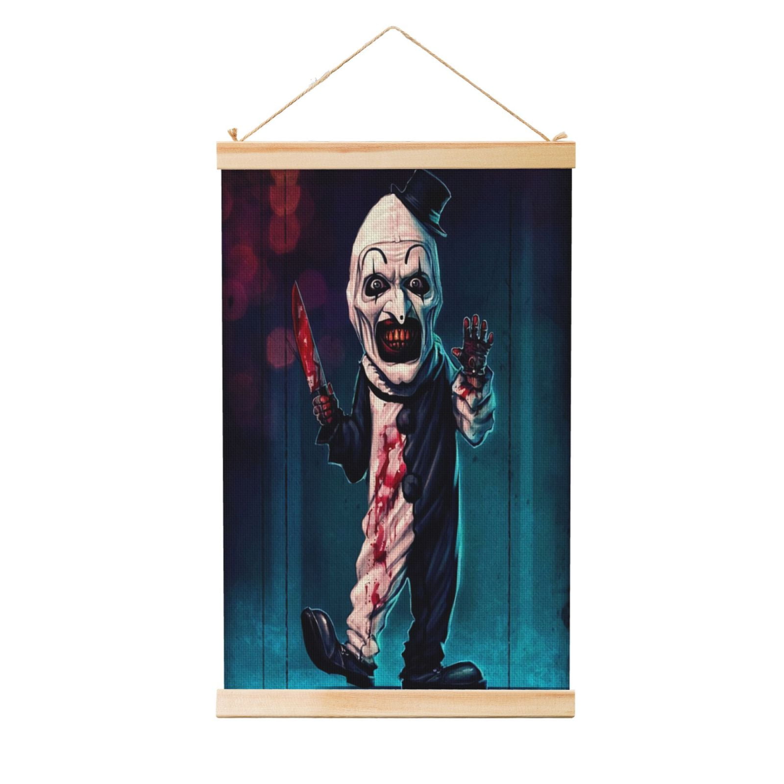 Terrifier Poster Canvas Wooden Shaft Hanging Poster Home Decor ...