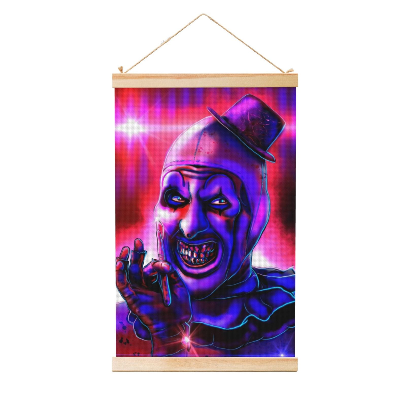 Terrifier Poster Canvas Wooden Shaft Hanging Poster Home Decor ...