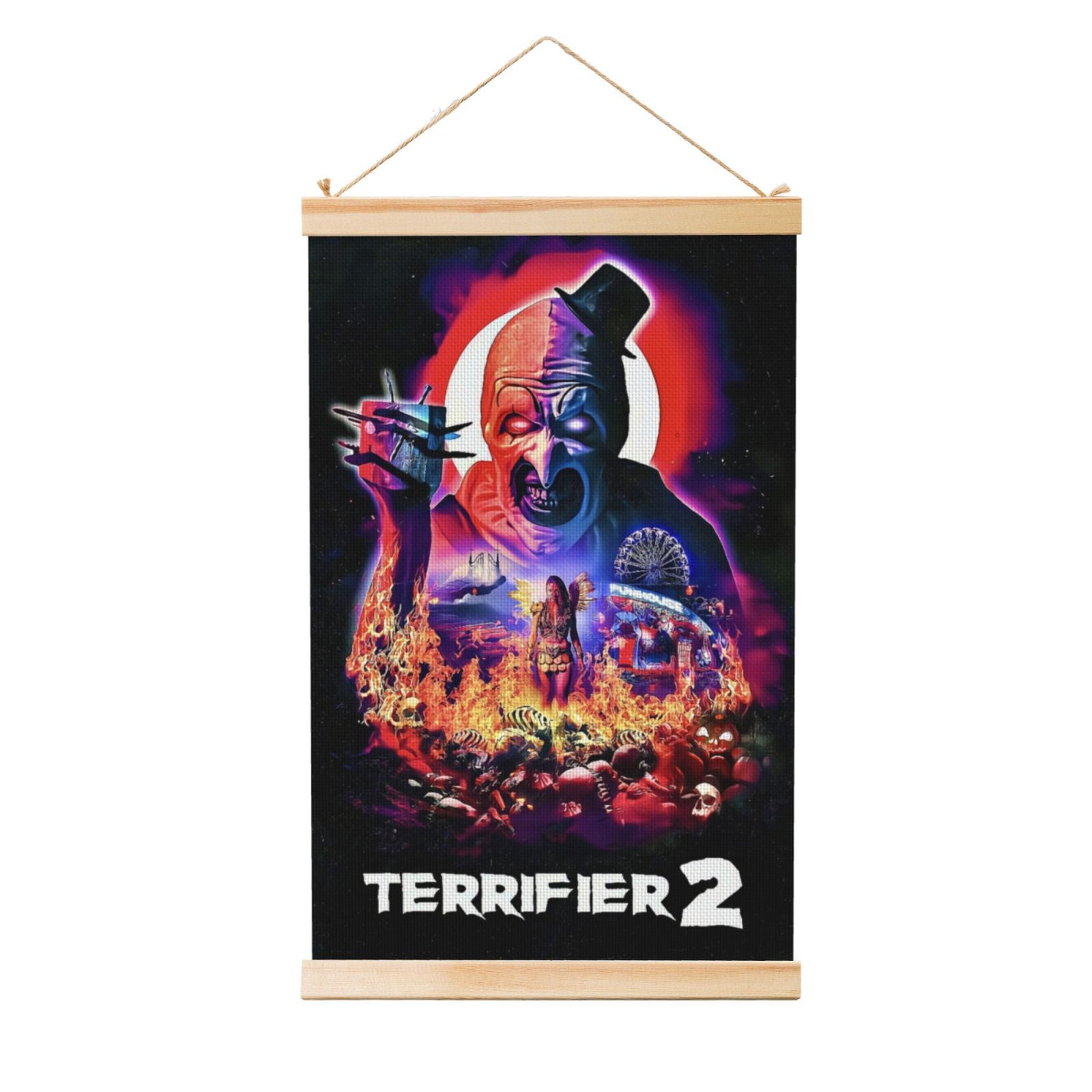 Terrifier Poster Canvas Wooden Shaft Hanging Poster Home Decor ...