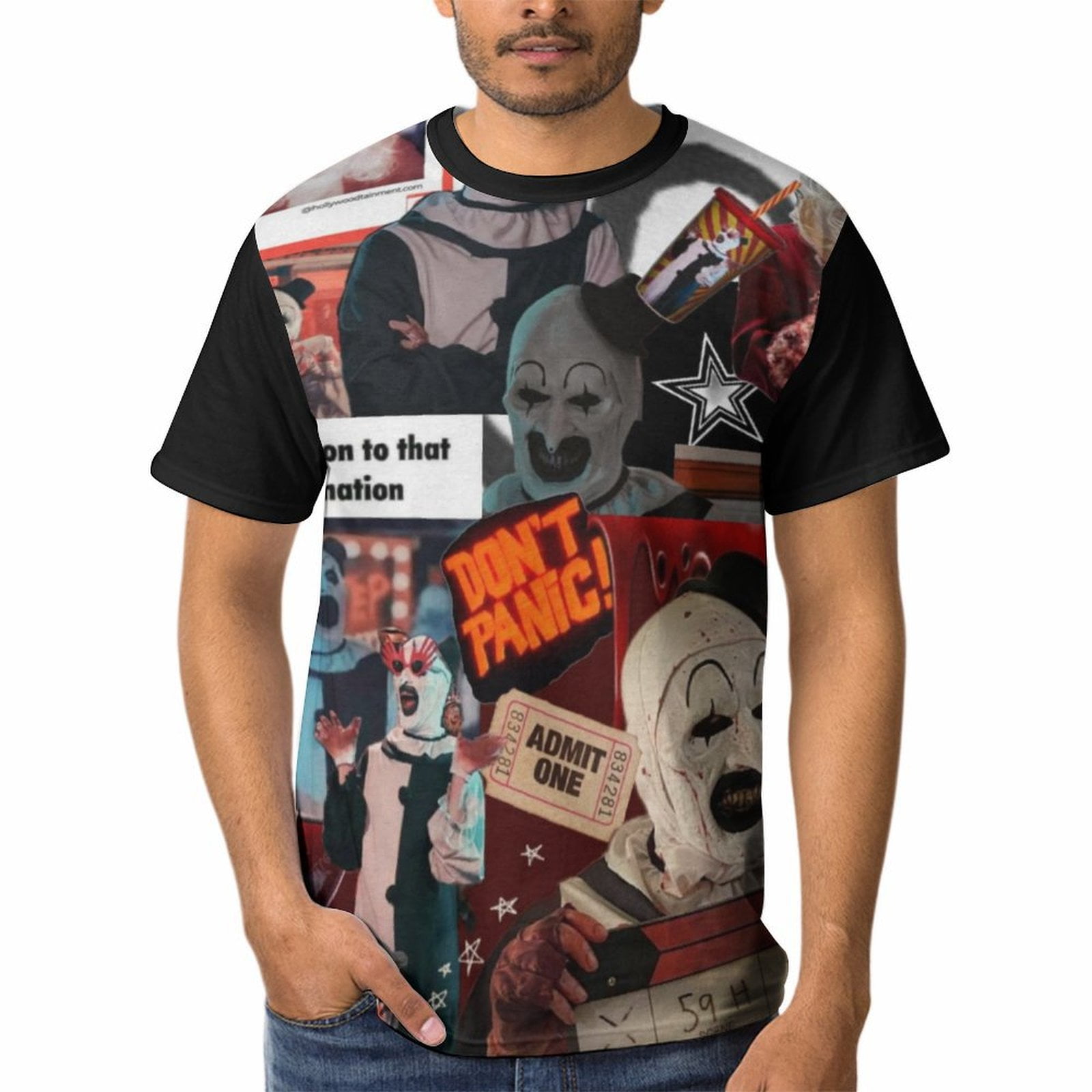 Terrifier T-Shirts for Men, Casual Crew Neck Tee Shirts, Unisex Short ...