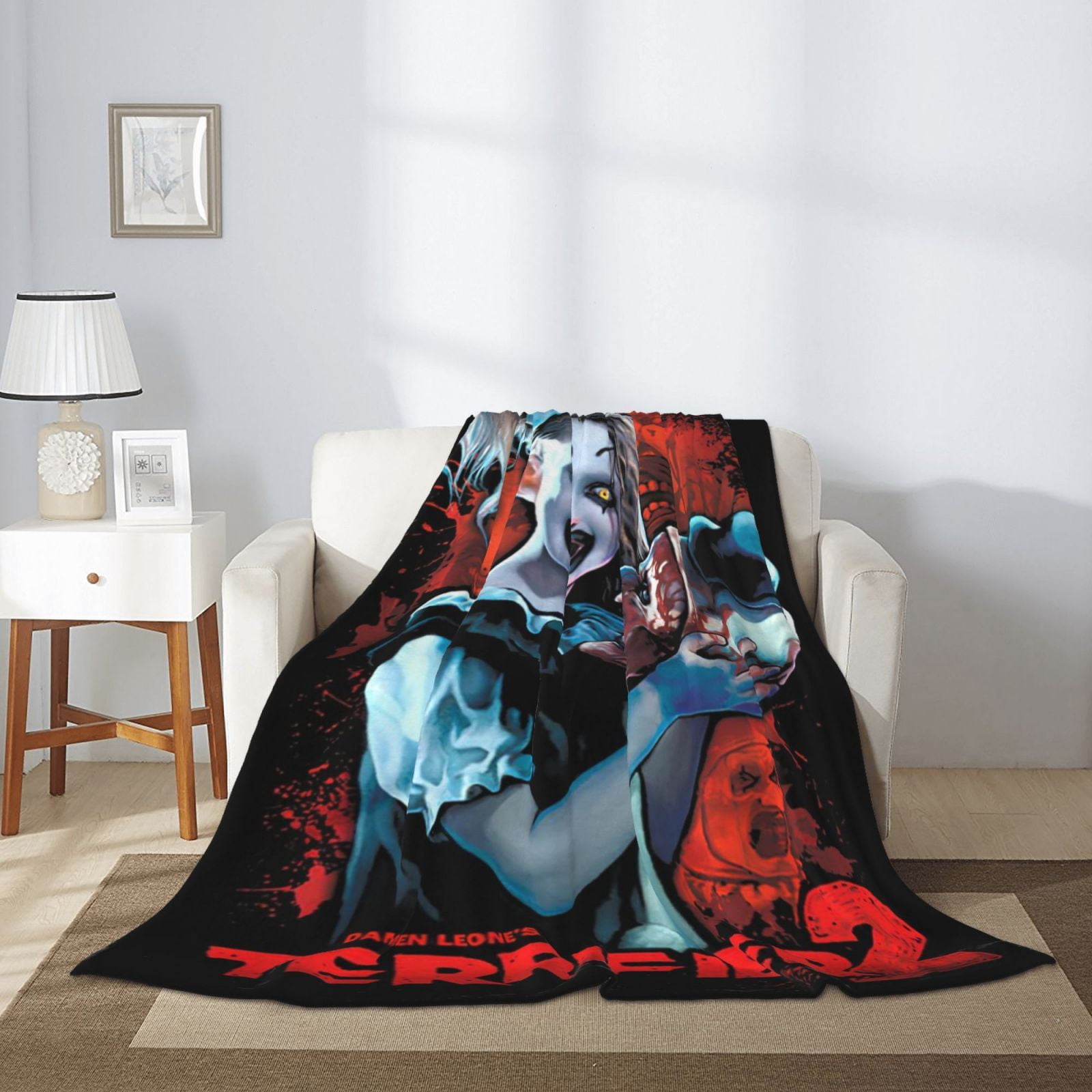 Terrifier Throw Blanket - All-Season Cozy Flannel Blanket with Digital ...