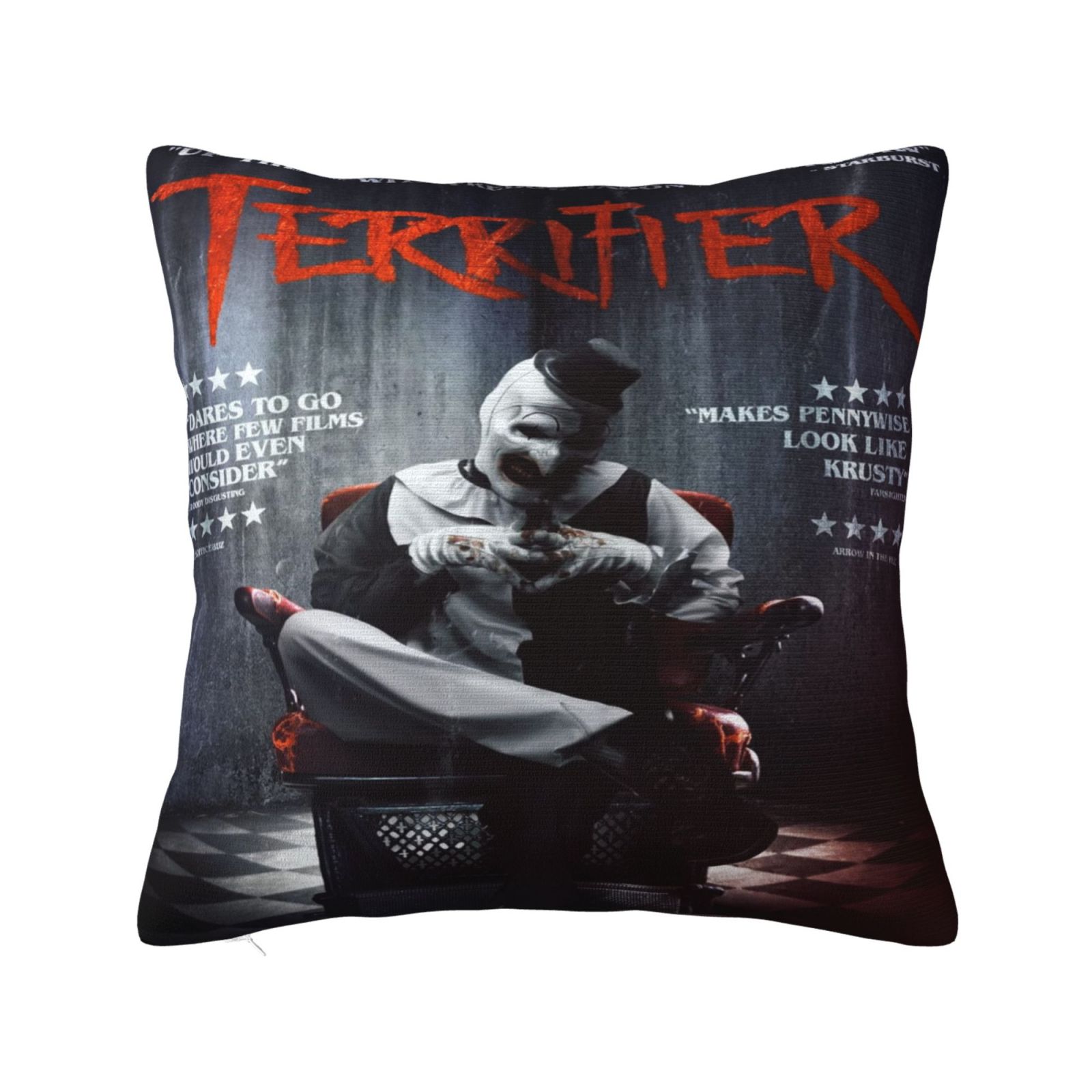 Terrifier Throw Pillow Covers 24"x24" Inch, Modern Decor Pillow Case ...