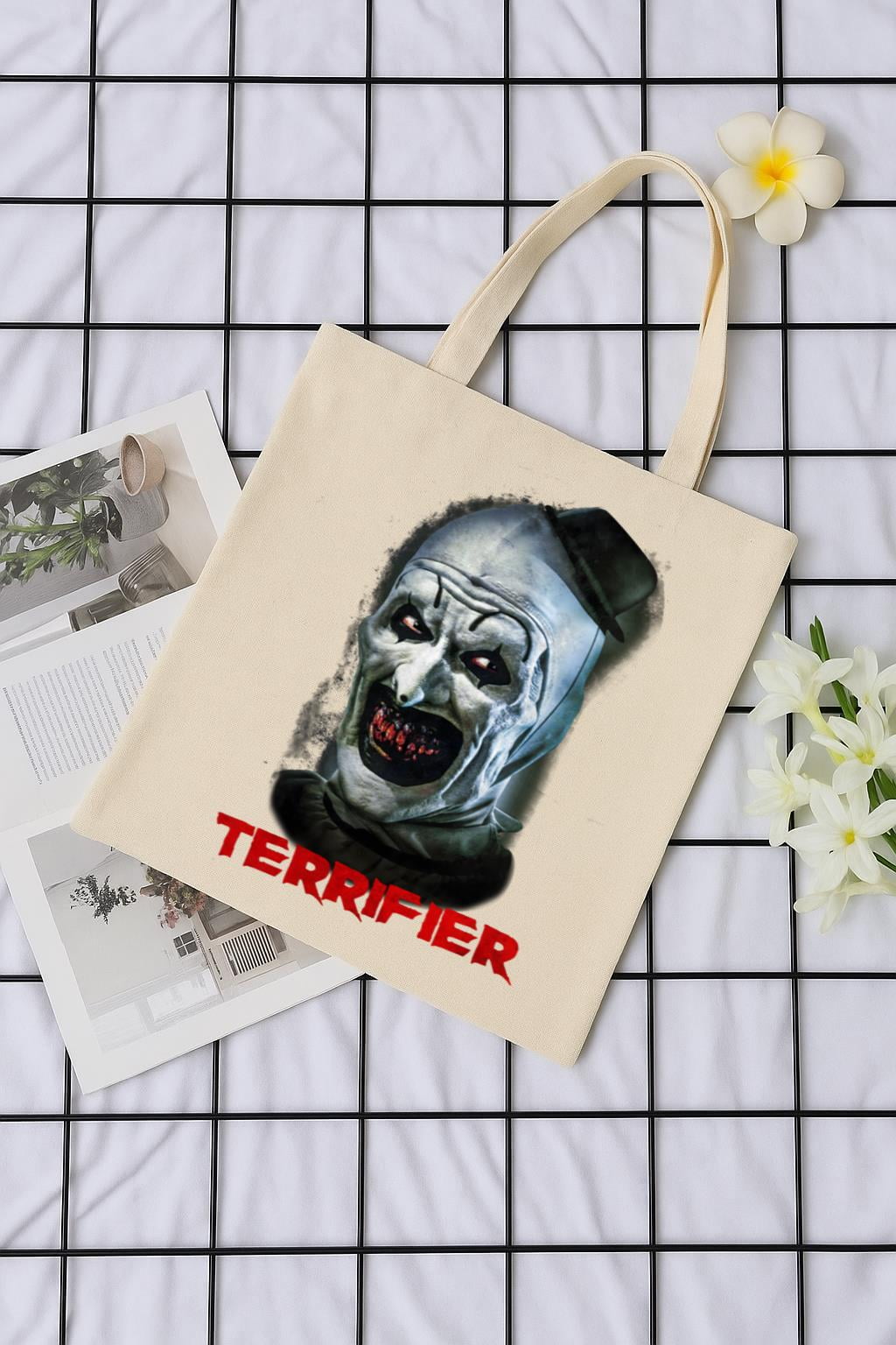 Terrifier Tote Bag Art The Clown Terrifier Movie Graphic Print Tote Bag ...