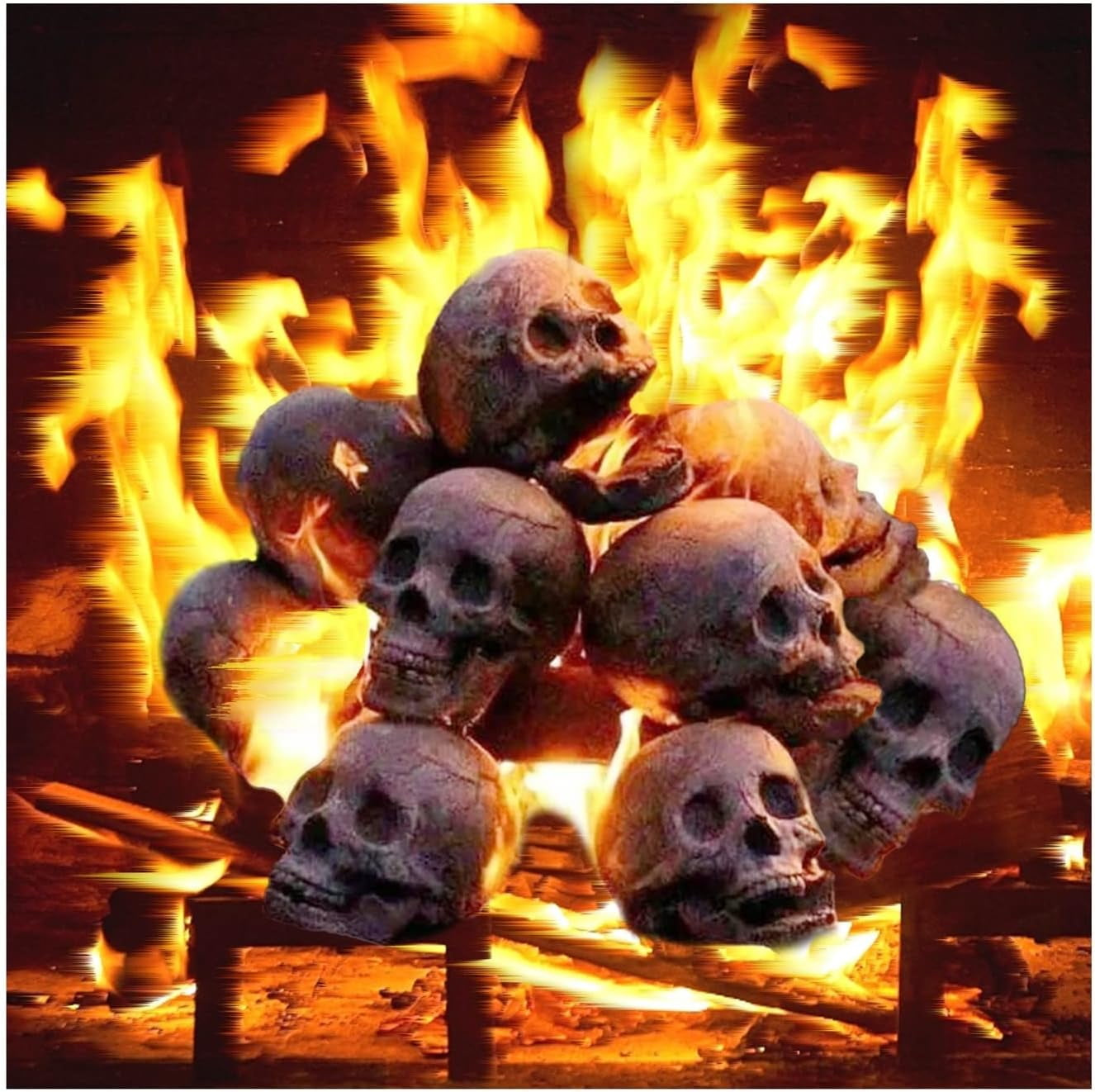 Terrifying Human Skull Fire Pit, Fireproof Imitated Human Skull Ceramic ...