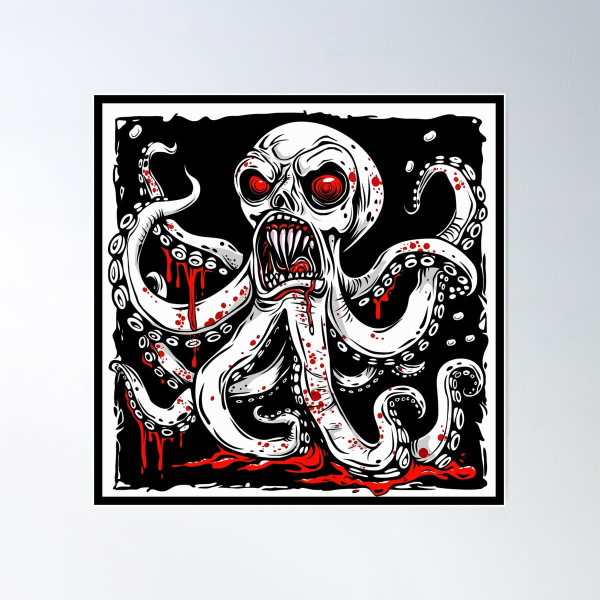 Terrifying Tentacle Horror: Octopus Skull Graphic For Gothic And Horror ...