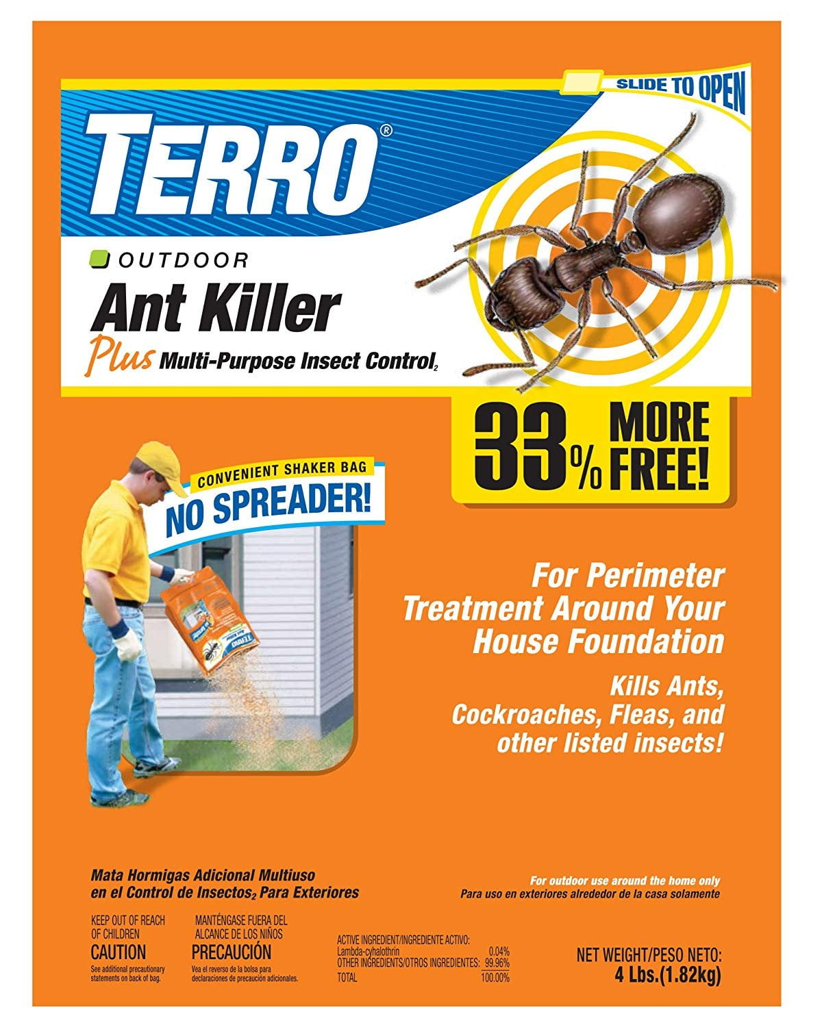 Terro 4-Pound Outdoor Ant Killer Plus, Household Granular Barrier ...