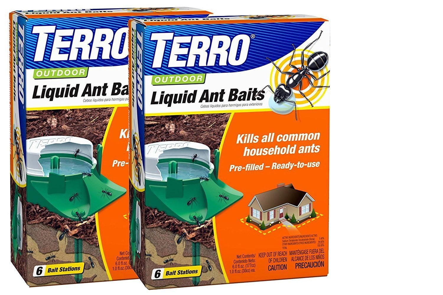 Terro Outdoor Liquid Ant Baits 6 Bait Stations Pack of 2 - Walmart.com