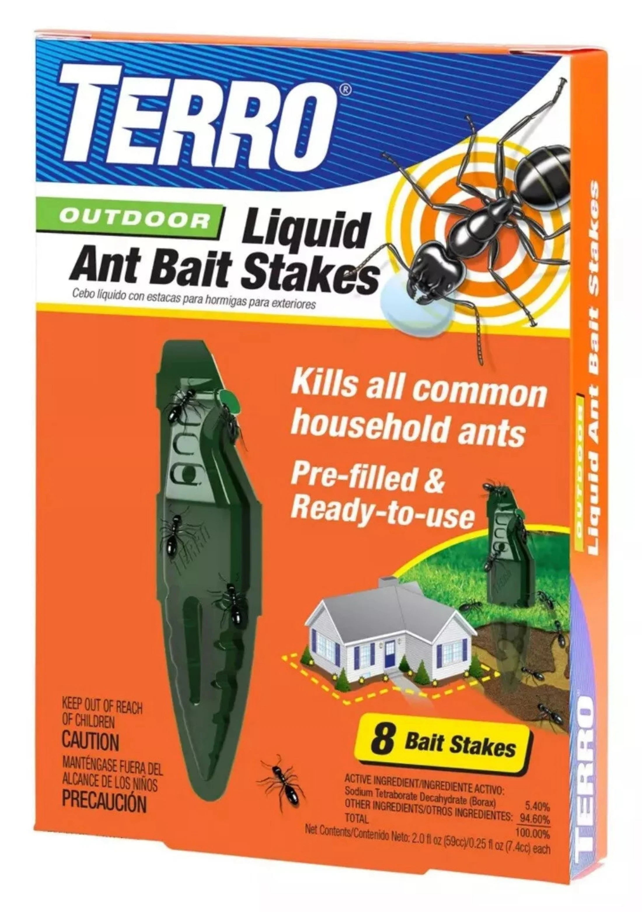 Terro T1813 8-Count Pack of Outdoor Liquid Ant Killer Bait Stakes ...