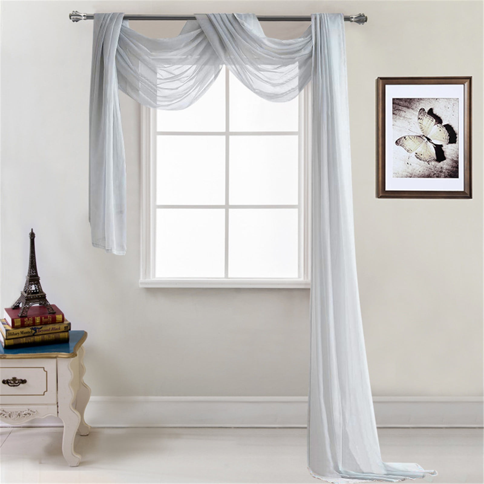 Terron Multi-Color Window Screen In Gray|New Window Scarf Multifunction ...