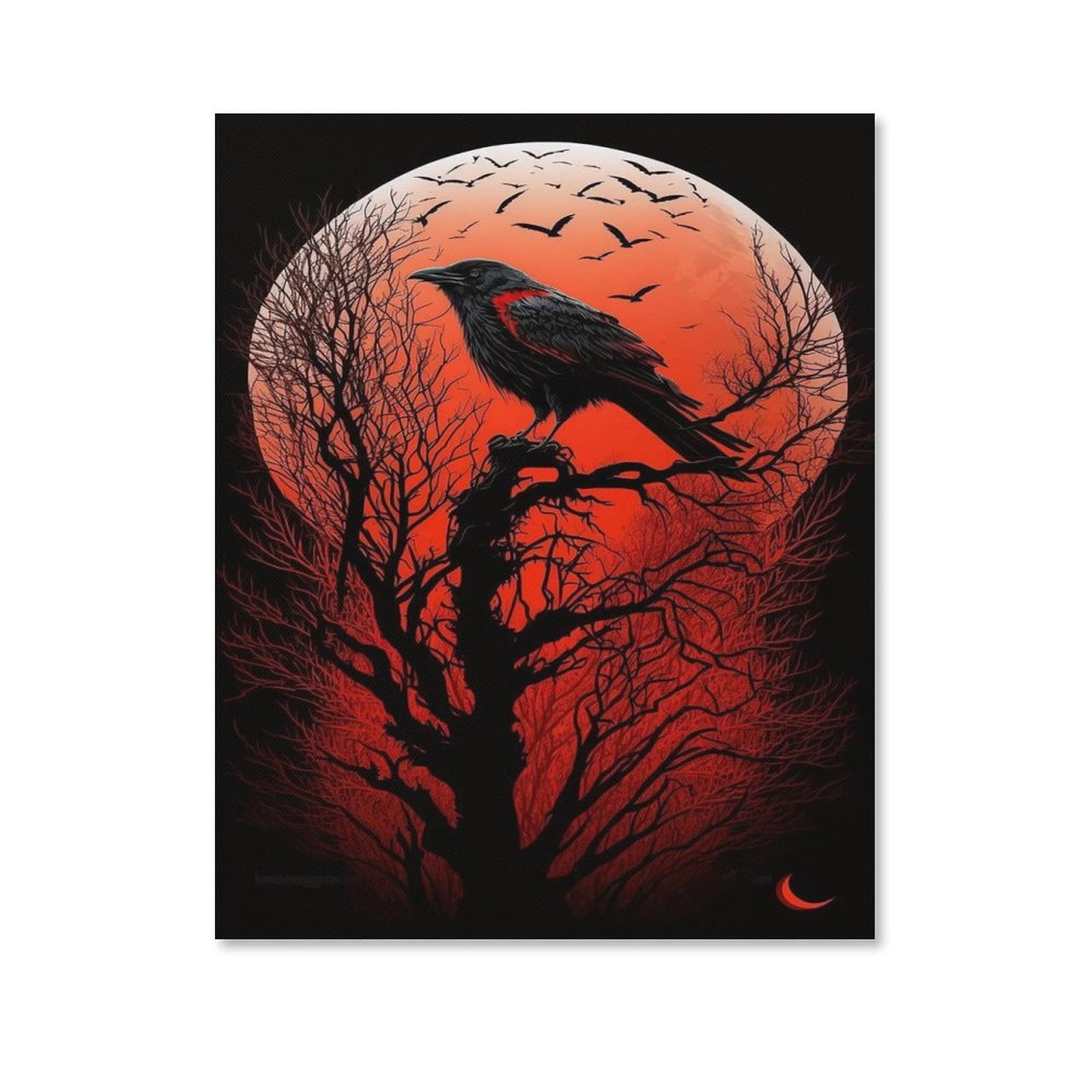 Terror of The Night Raven Poster Canvas- Perfect for Wall Artrations ...