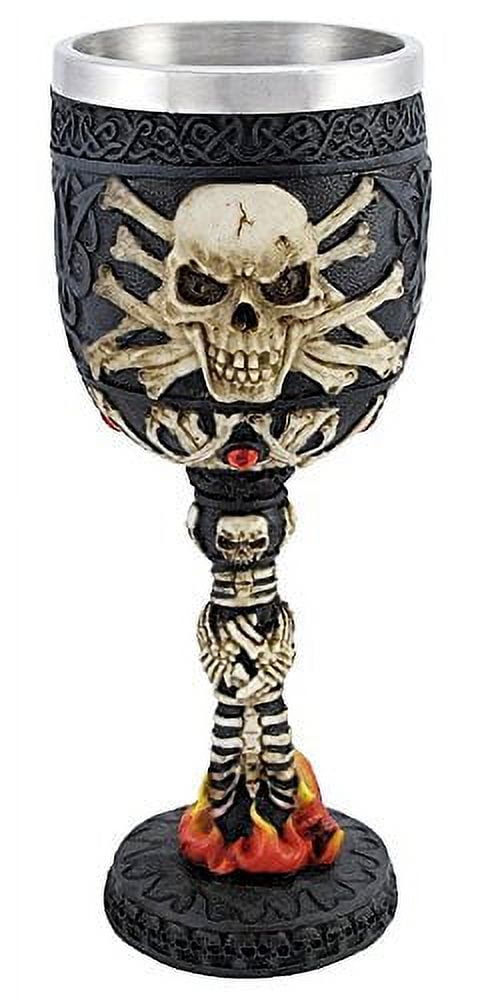 Terror Of Death Skeleton Bones In Inferno Hell Fire Wine Drink Goblet ...