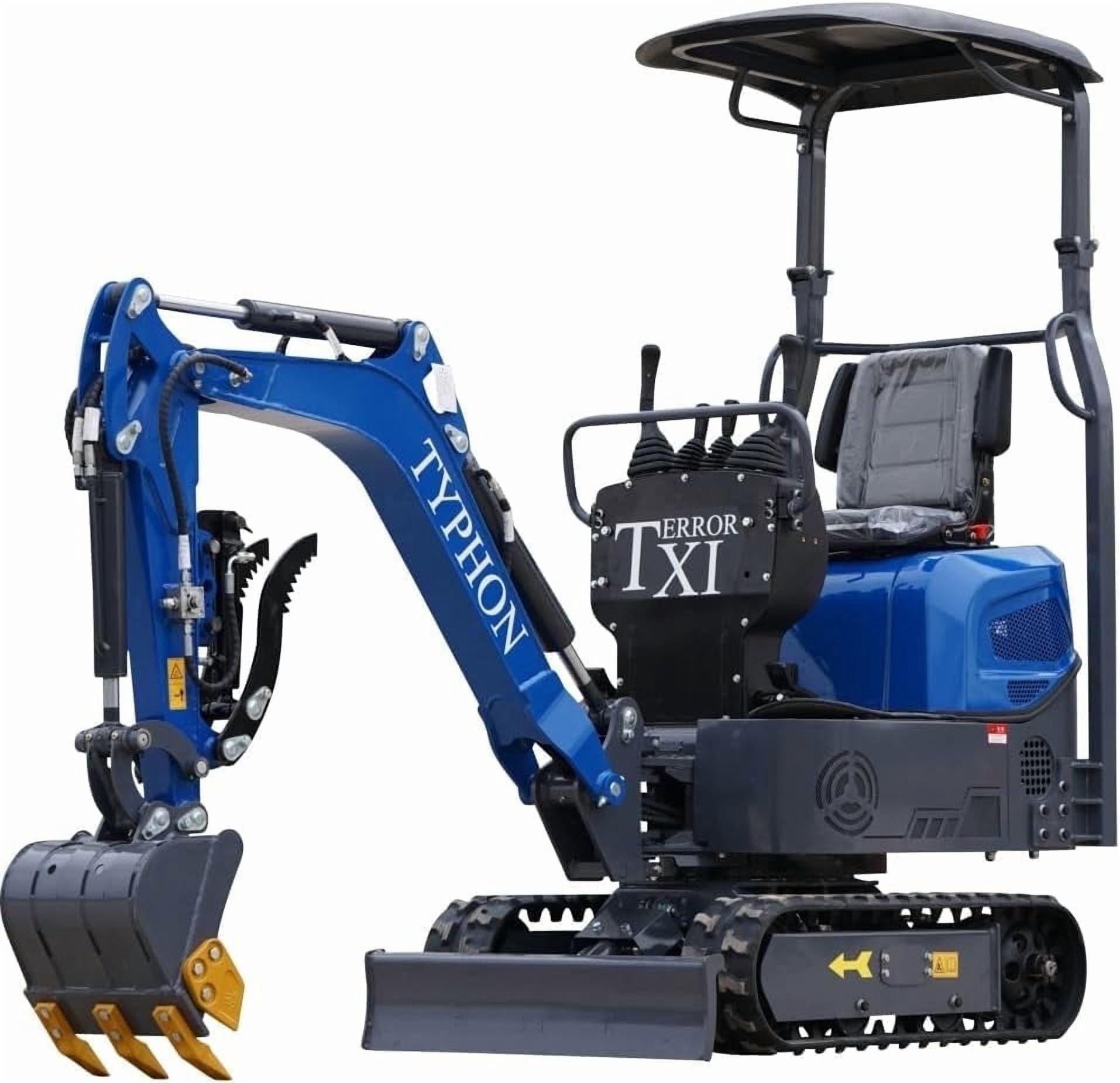 TYPHON Storm Mini Excavator - 1.1 Ton Trench Digger with Boom Swing ...
