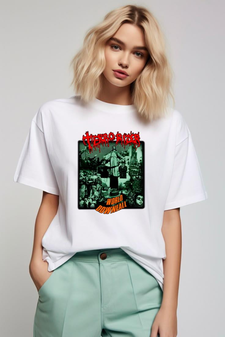 Terrorizer World Downfall Classic Old School T-SHIRT, for men & women, up to size 5XL. - Walmart.com
