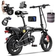 Terrosor 14" Folding Electric Bicycles,560W Peak Motor Electric Mini ...