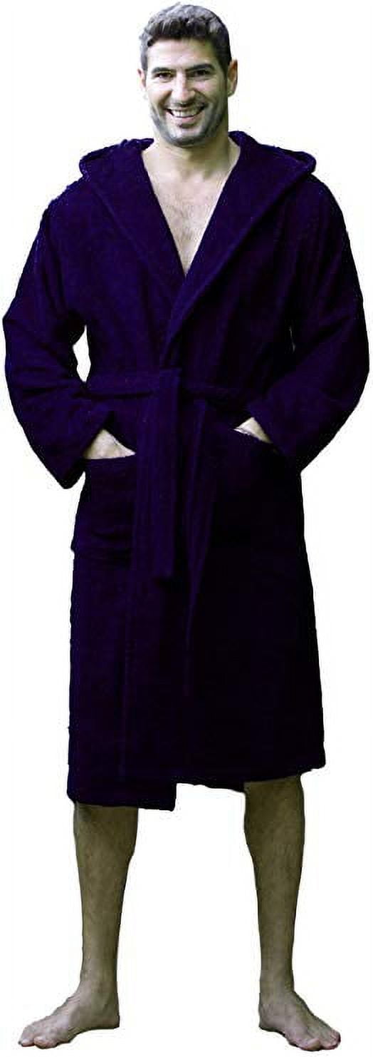 Terry Bamboo blended Cotton Womens Bathrobe - Purple, ONE SIZE ...