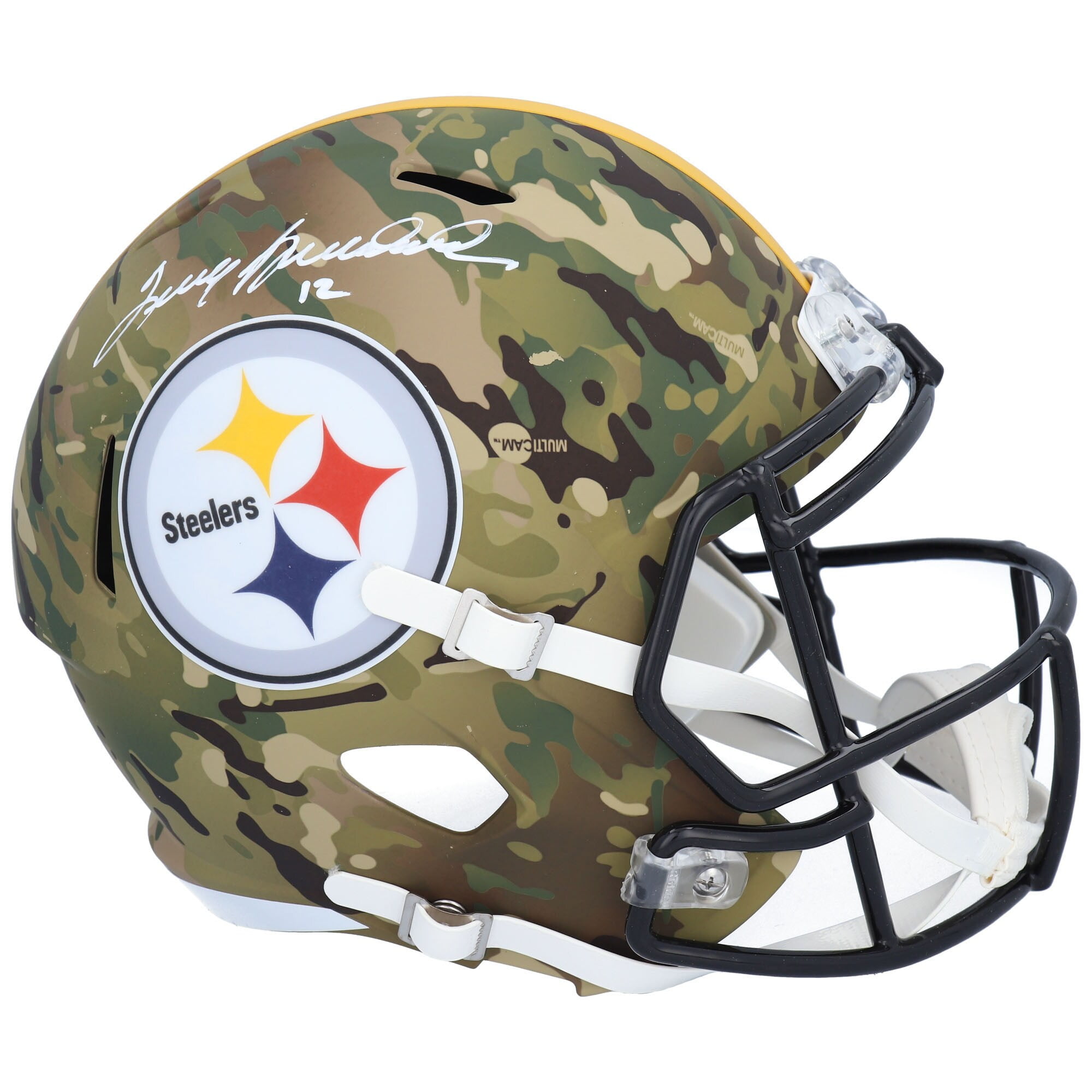 Terry Bradshaw Pittsburgh Steelers Autographed Riddell CAMO Alternate ...