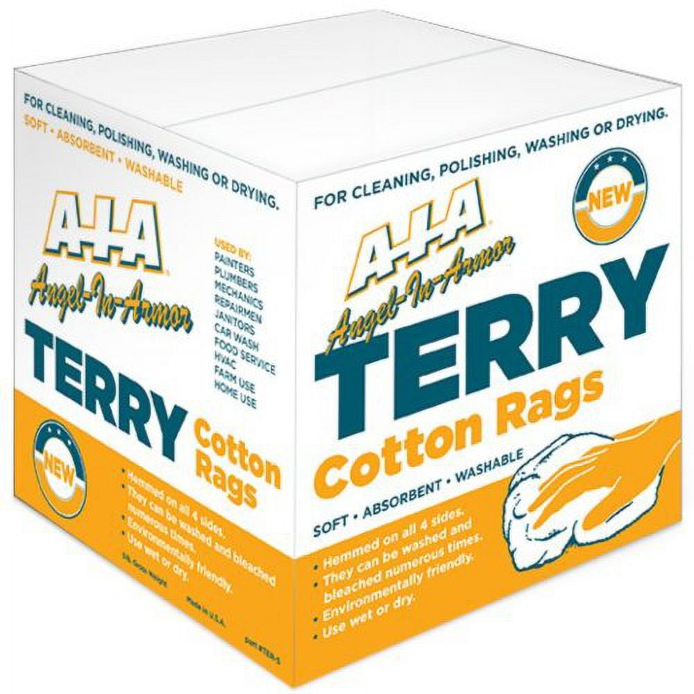 Terry Cleaning Rags Bulk - 100% Cotton Quick Dry Absorbent Reusable ...