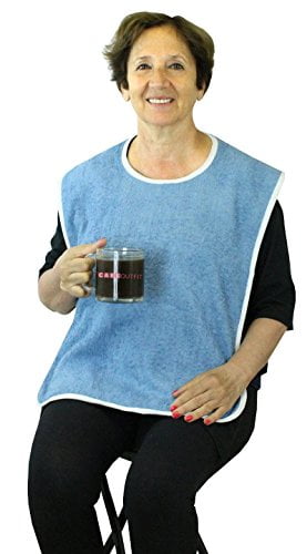 Terry Cloth Adult Bib with Velcro Closure, Blue, 3 Pack - Walmart.com