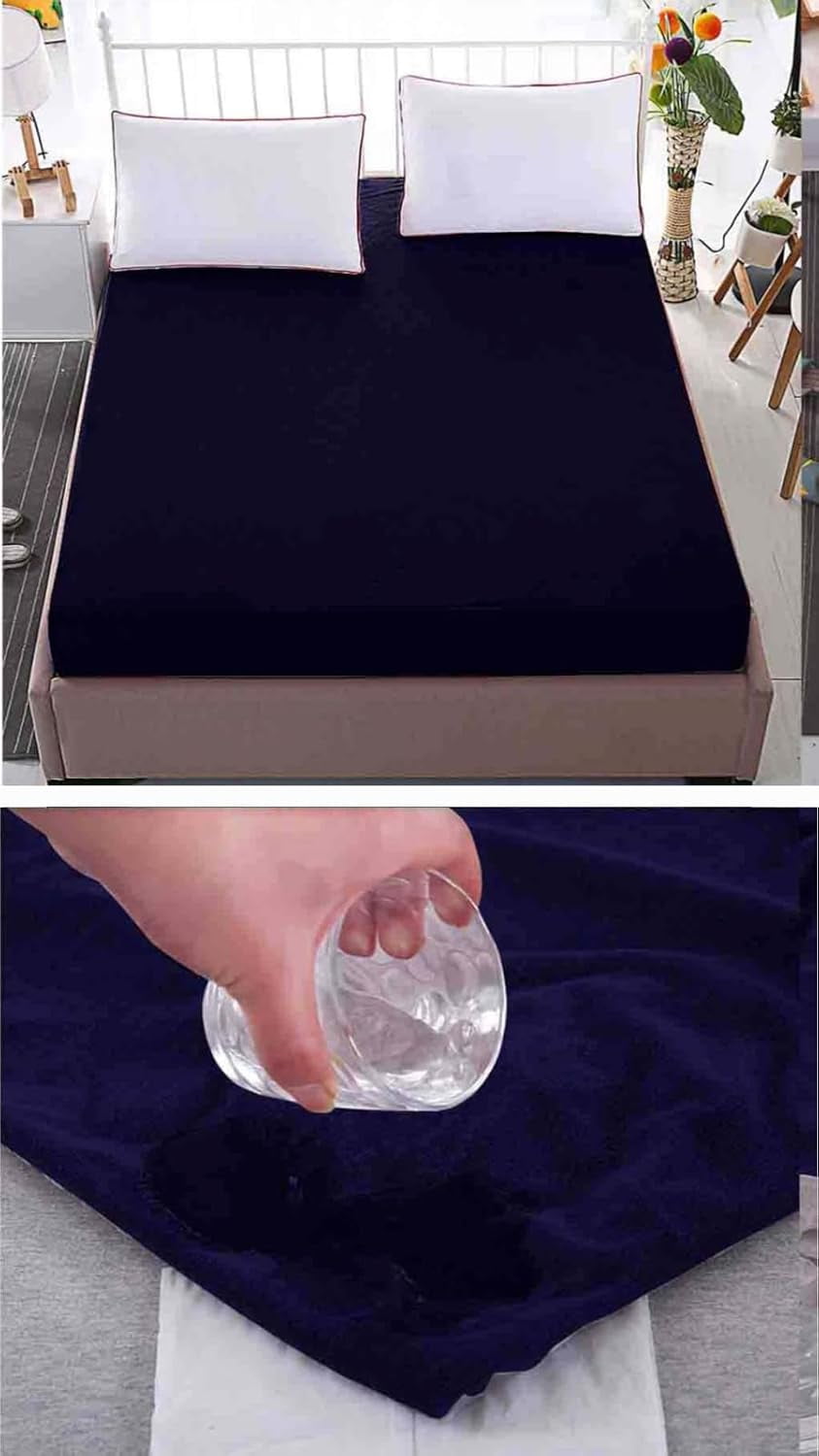 Terry Cloth Fitted Mattress Protector Queen Size Bed Waterproof Ultra ...