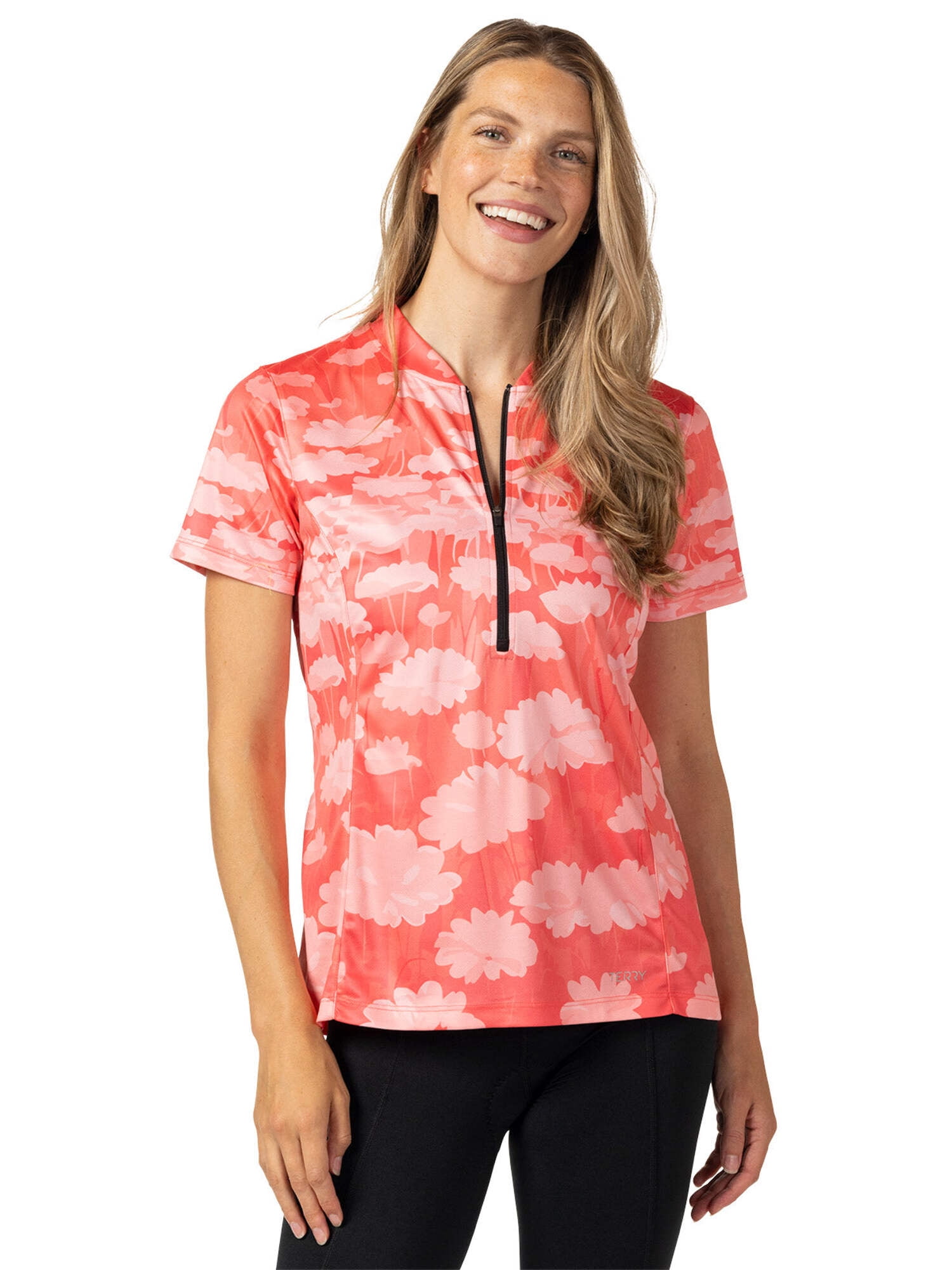 Terry Cycling Jersey Womens Actif Short Sleeve Bike Top, UPF 50+ Summer Top for Women, Reg ...