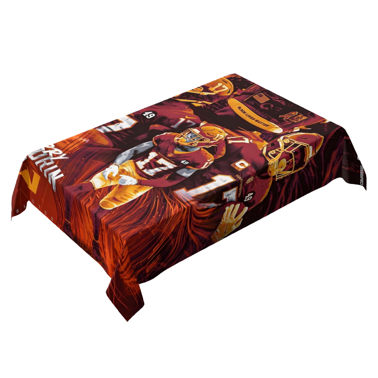 Terry McLaurin square tablecloth has an iconic print, fits most tables ...