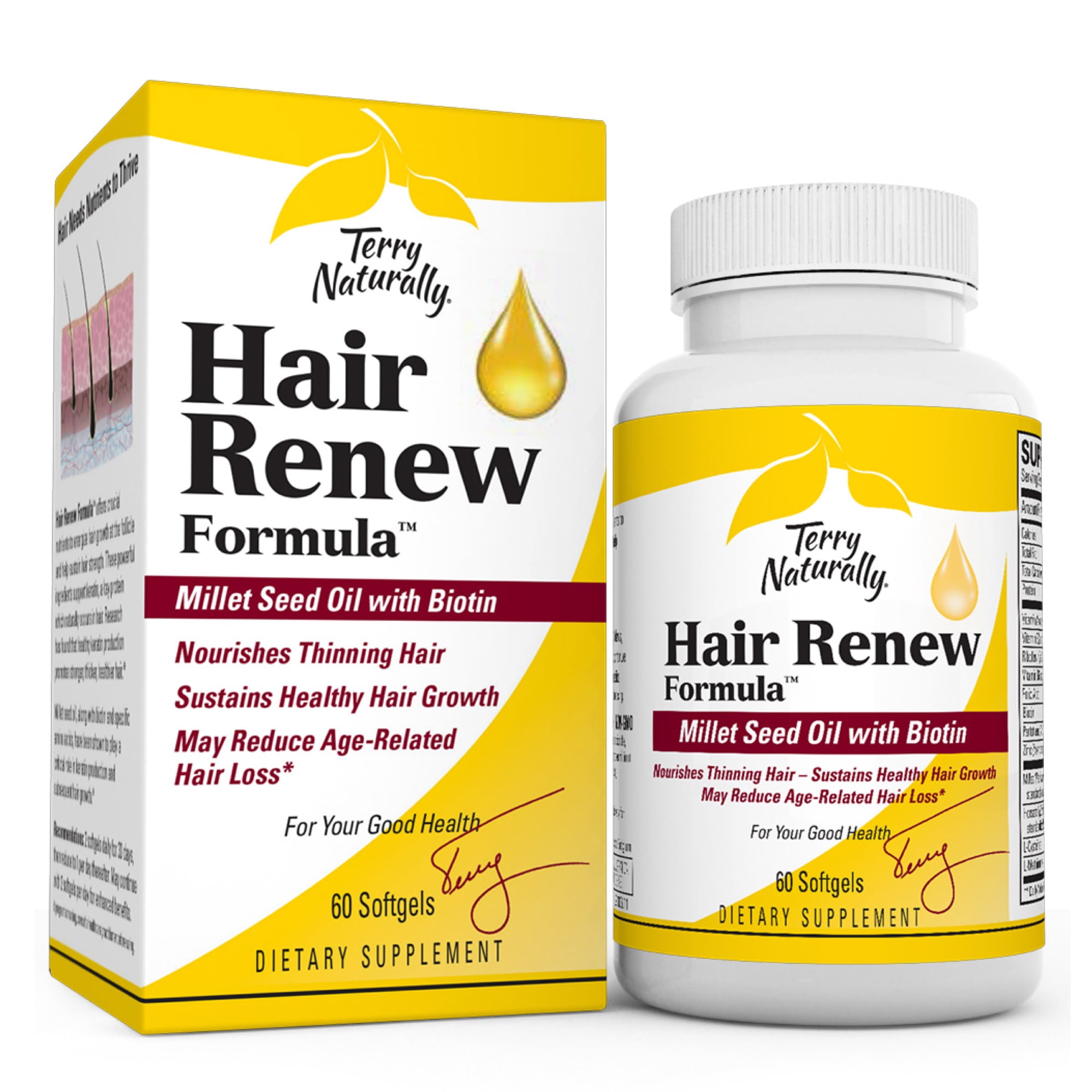 Terry Naturally Hair Renew Formula - 60 Softgels - Walmart.com