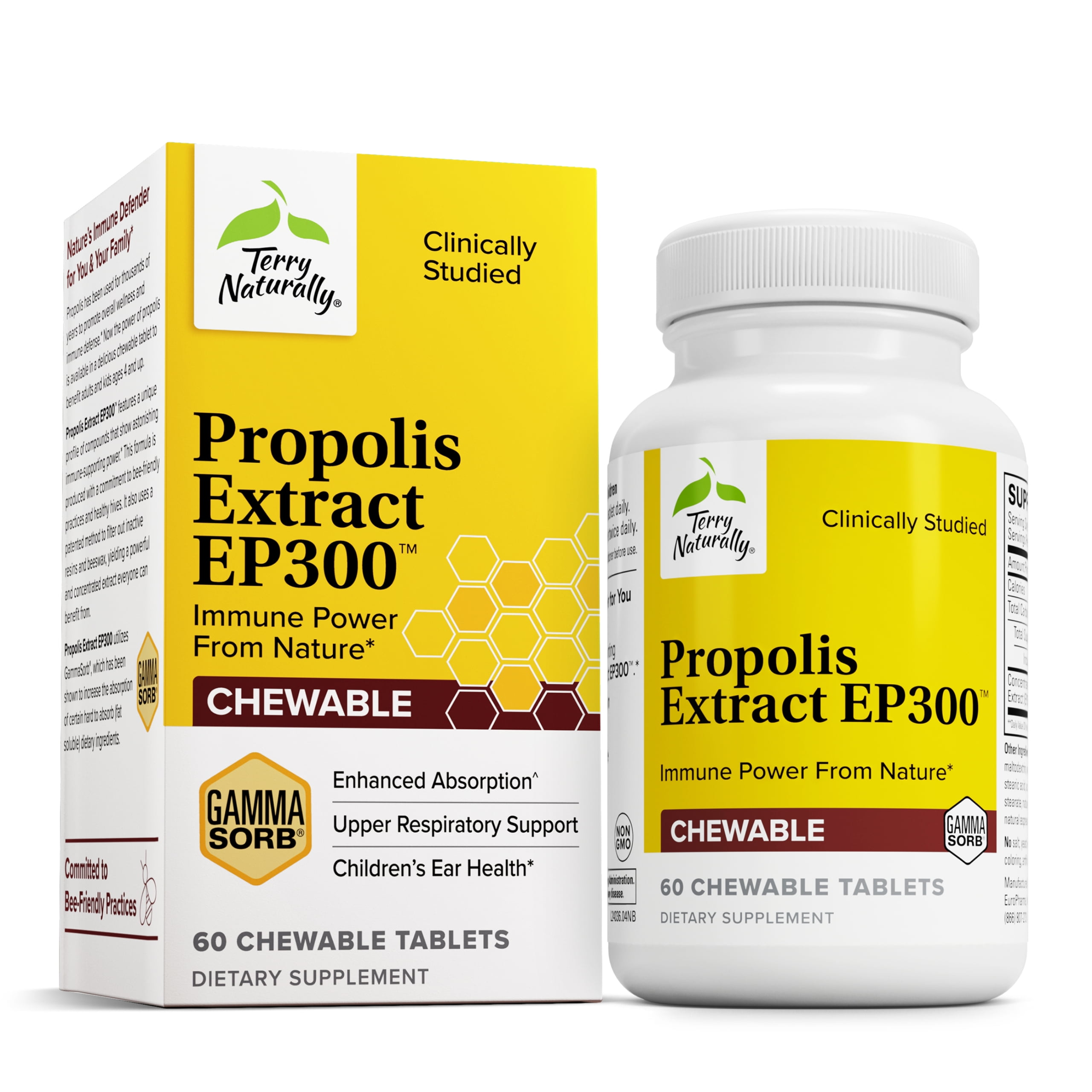 Terry Naturally Propolis Extract EP300 - 60 Chewable Tablets - Walmart.com
