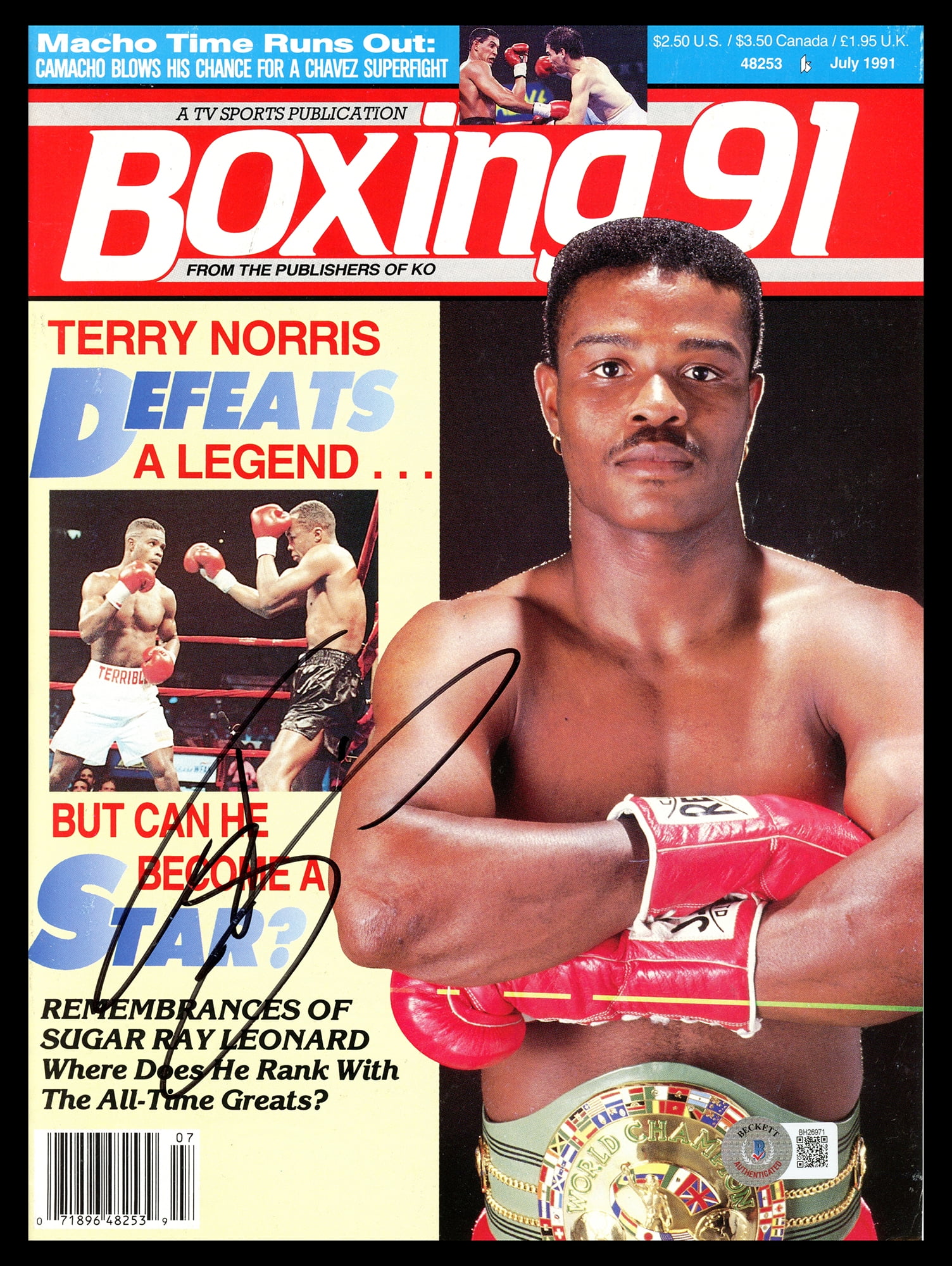 Terry Norris Autographed Boxing 91 Magazine Beckett BAS QR #BH26971 ...