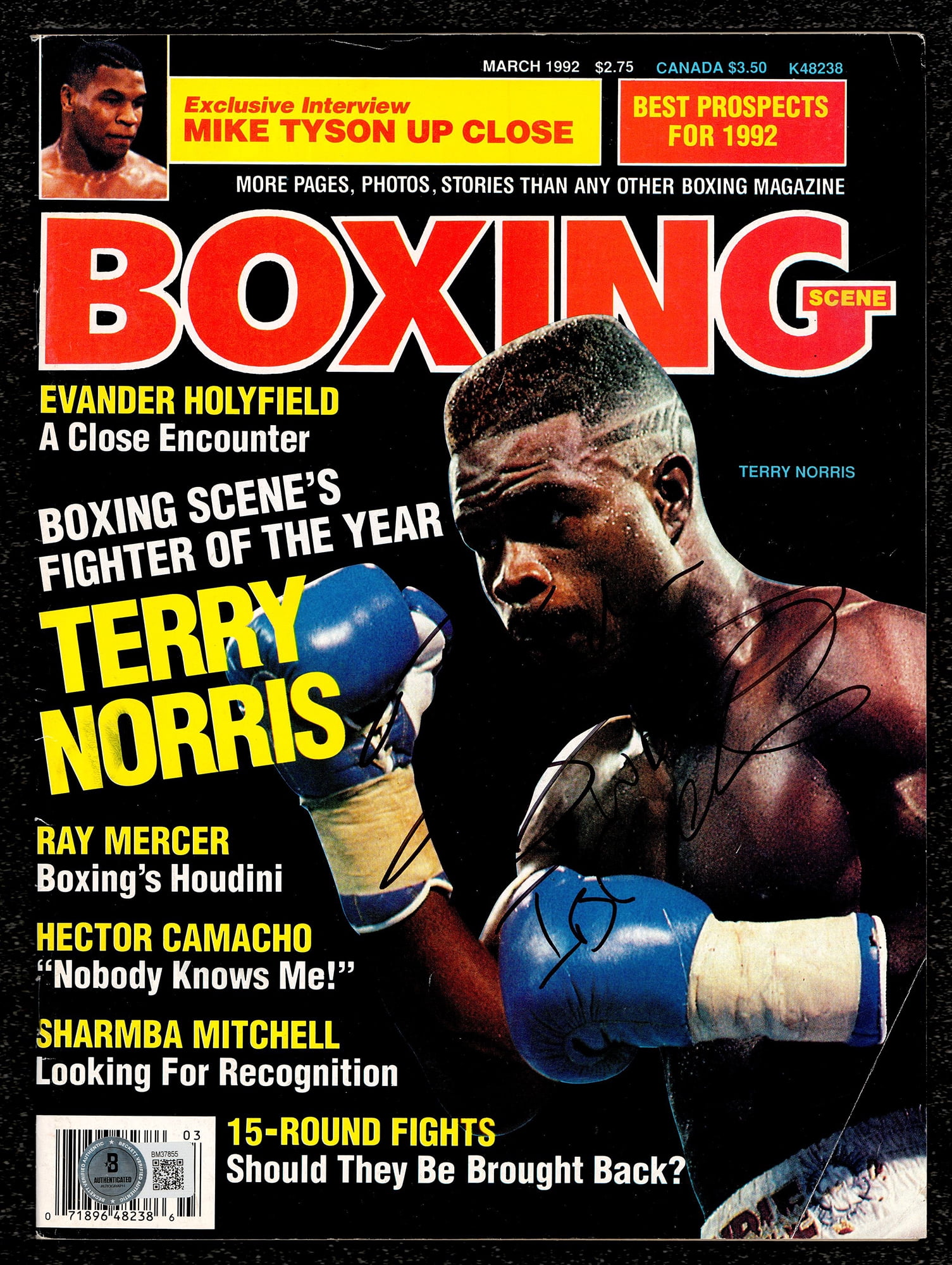 Terry Norris Autographed Magazine Beckett BAS QR #BM37855 - Walmart.com