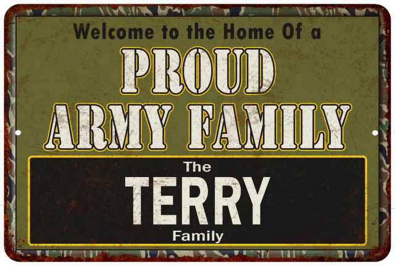 Terry Proud Army Family Sign Gift 8x12 Metal Sign 108120023336 ...