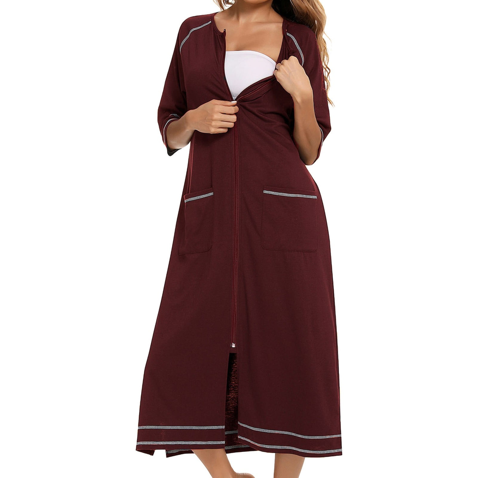 Terry Robe Women Womens Bathrobes Robe Womens Blue Pocket Kimono Women ...
